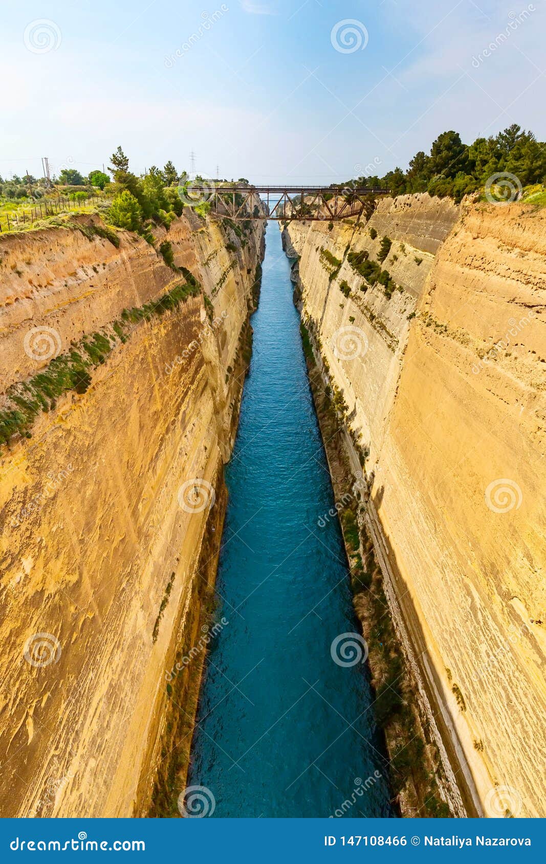 Corinth Canal in Greece stock photo. Image of interest - 147108466