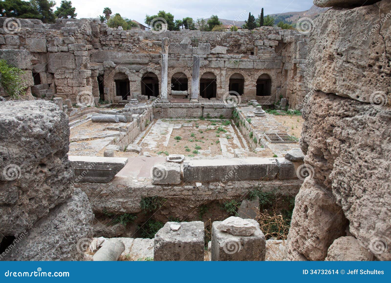 Corinth Ruins stock photo. Image of landmark, history - 34732614