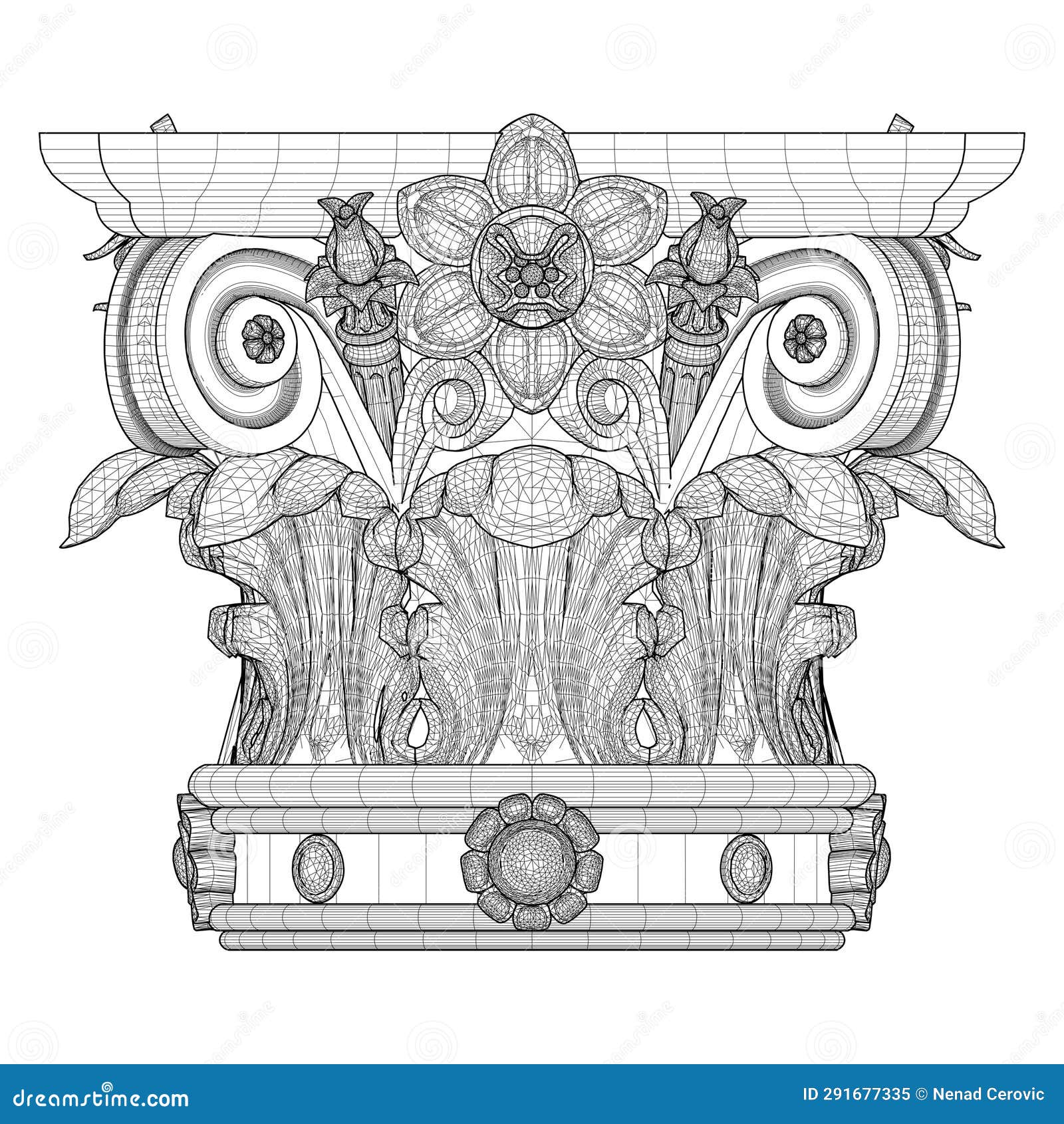 Corinthian Capital Column Vector. Illustration Isolated on White ...