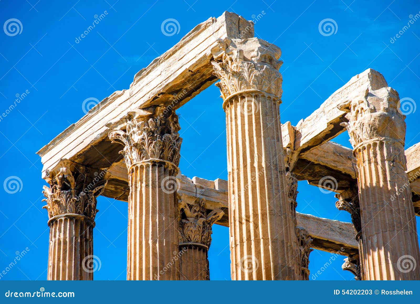 Corinthian Columns of Zeus Temple in Greece Stock Image - Image of ...
