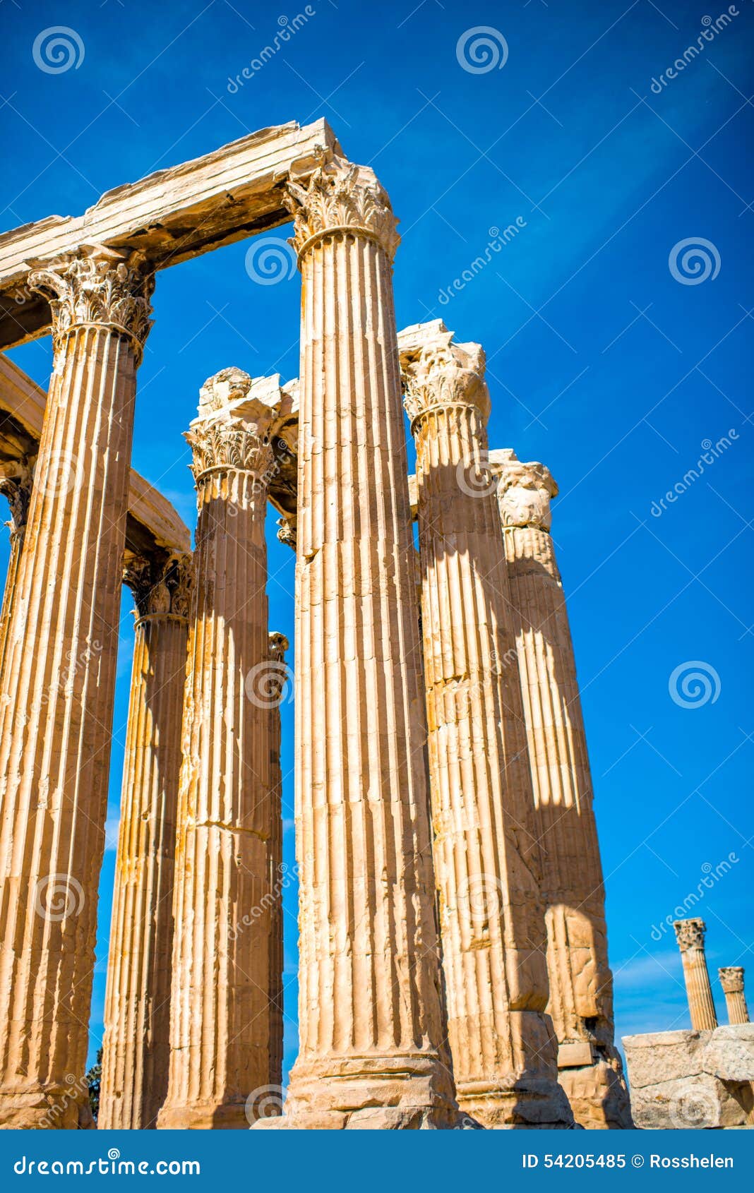 Corinthian Columns of Zeus Temple in Greece Stock Image - Image of ...