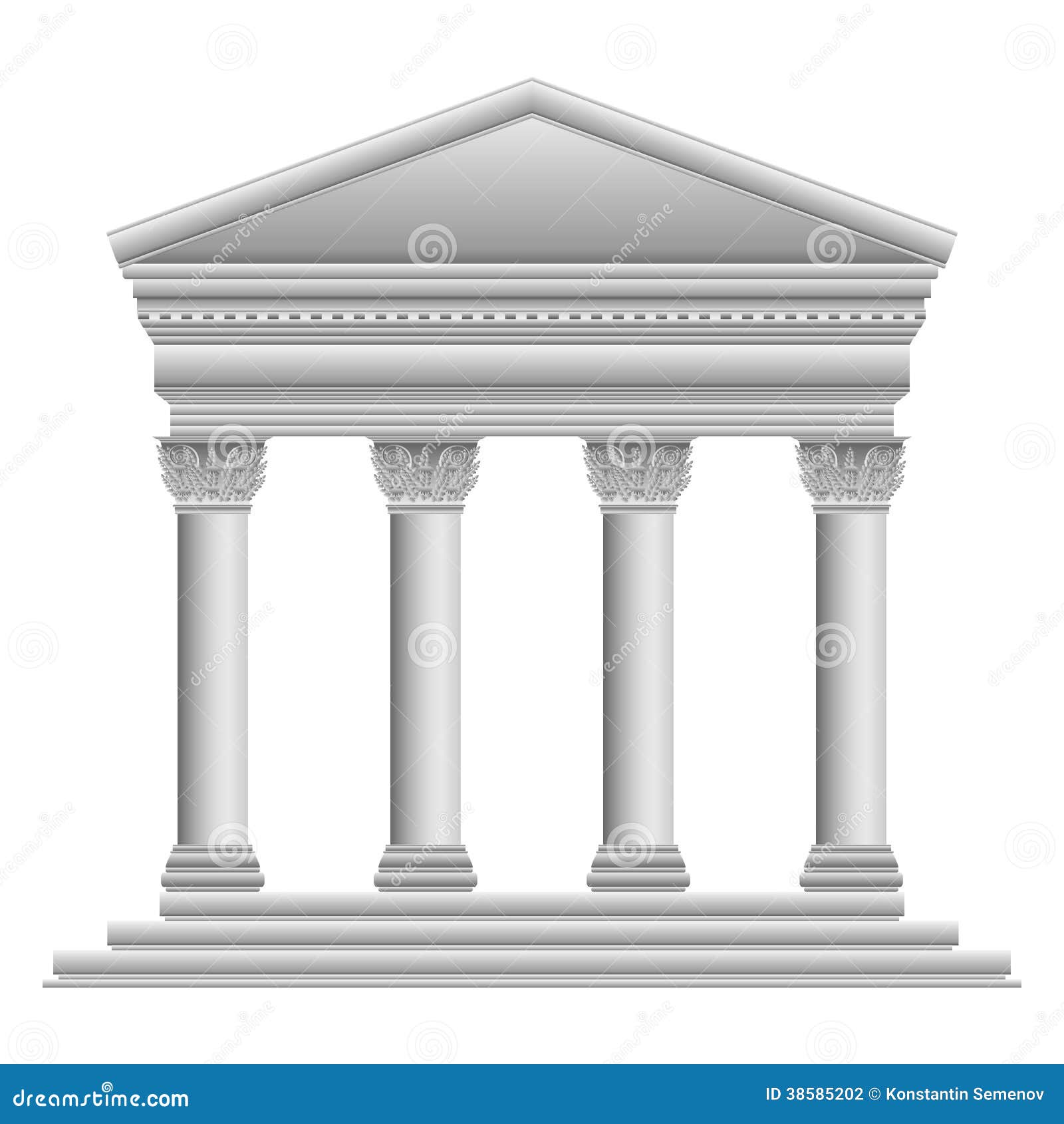 Corinthian Portico Of Octavia, Vintage Engraving Cartoon Vector ...