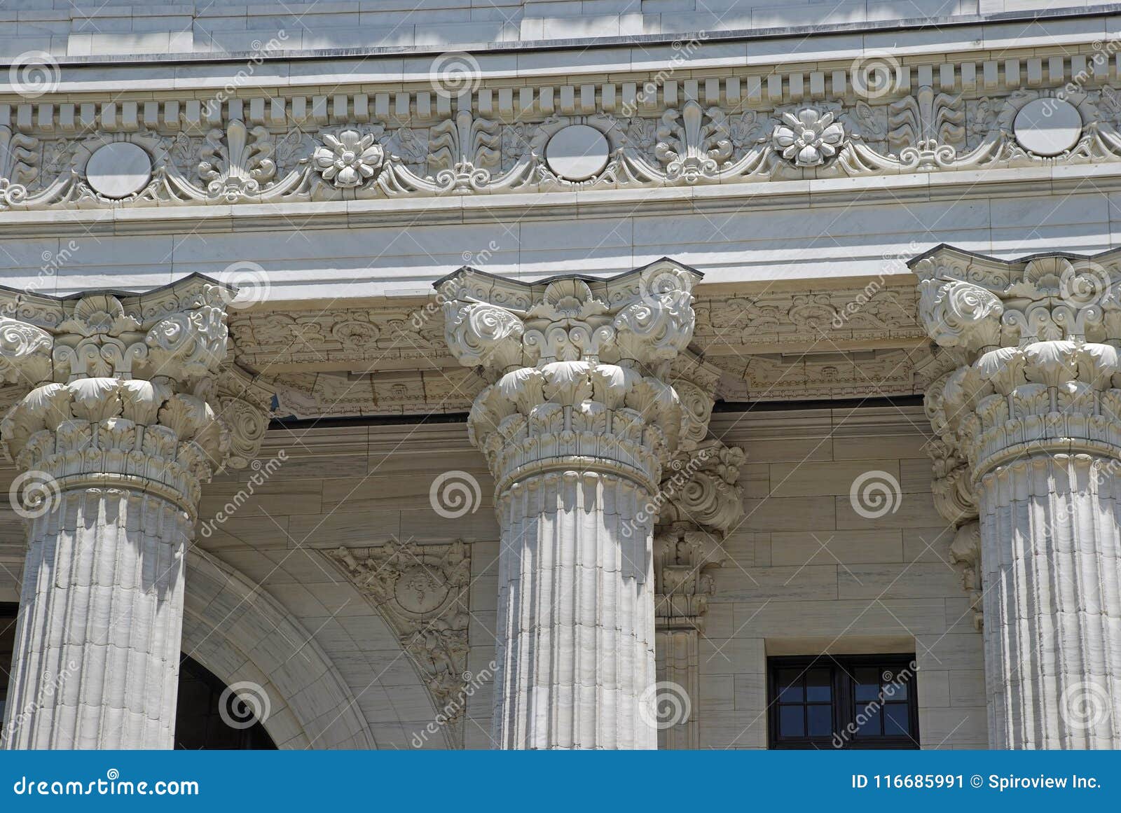Corinthian style columns stock image. Image of greek - 116685991