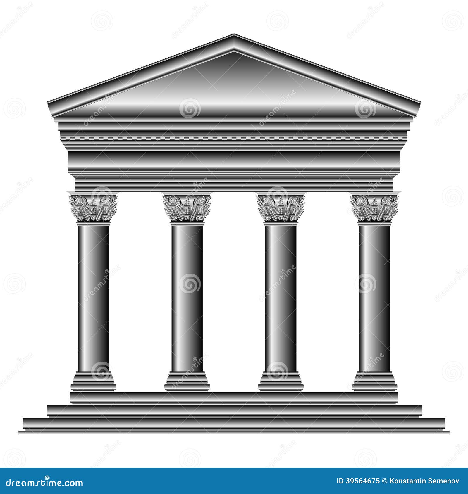 Corinthian Portico Of Octavia, Vintage Engraving Cartoon Vector ...