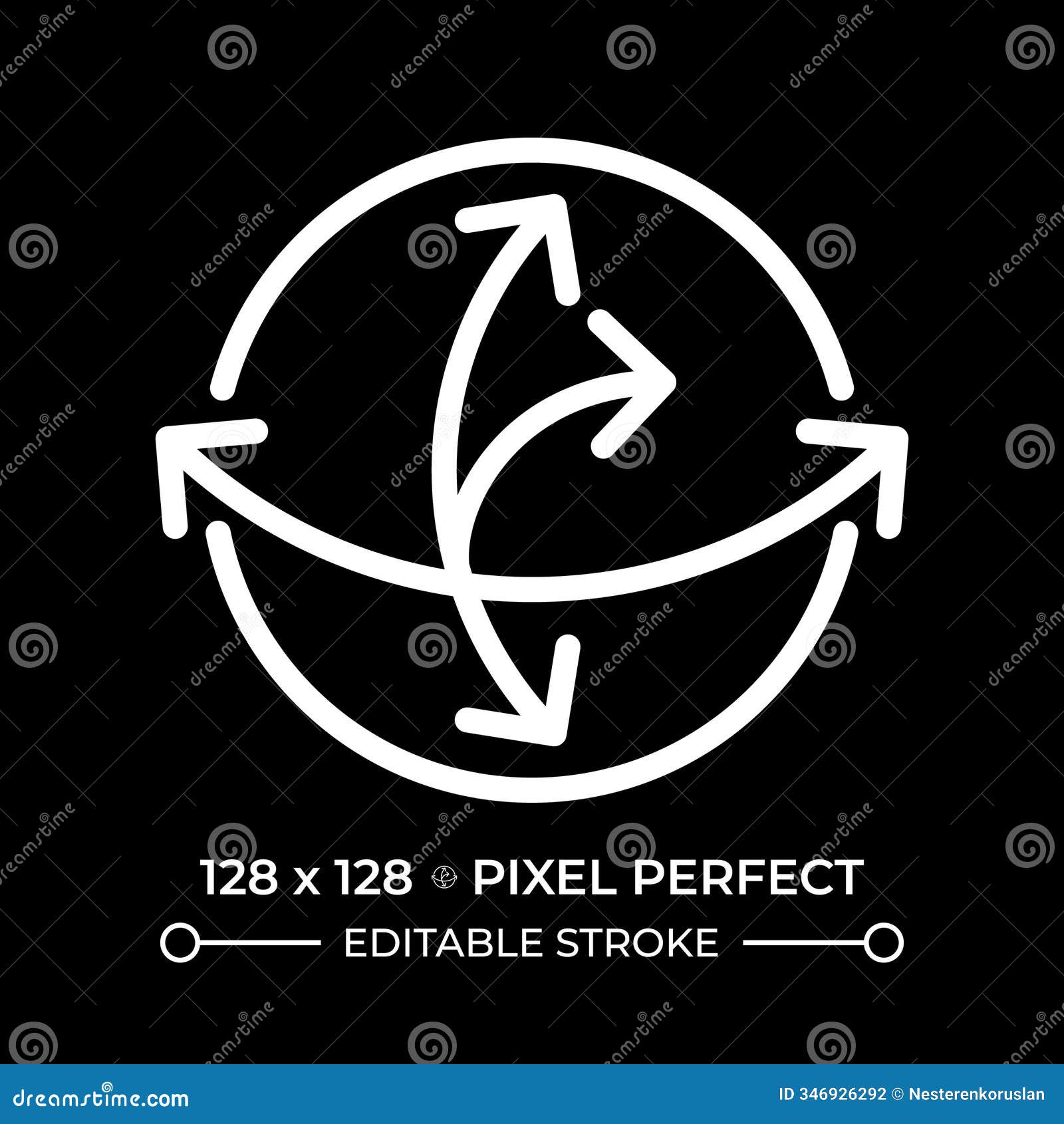 Coriolis Force White Linear Icon For Dark Theme Vector Illustration ...