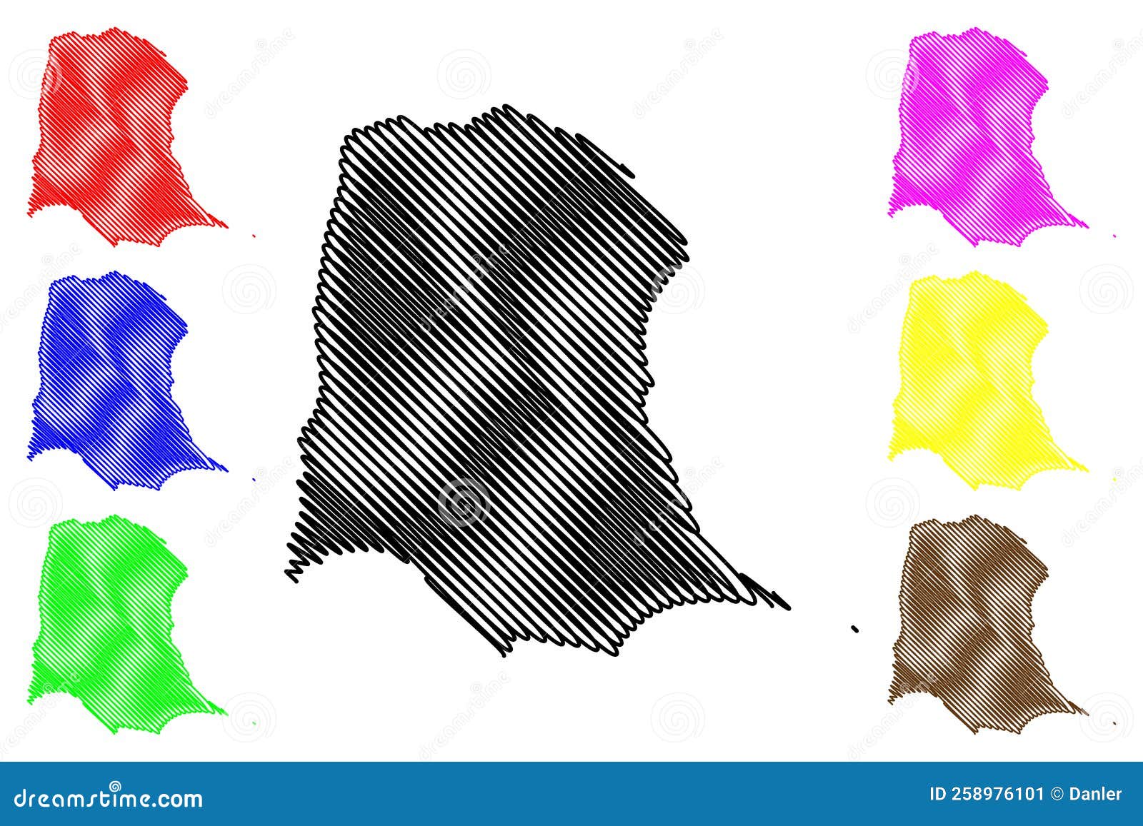 Corisco Island Republic of Equatorial Guinea Map Vector Illustration ...