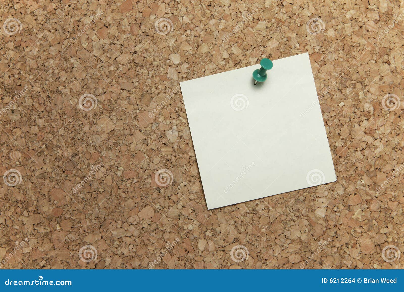 Cork Board with Blank Note stock photo. Image of green - 6212264