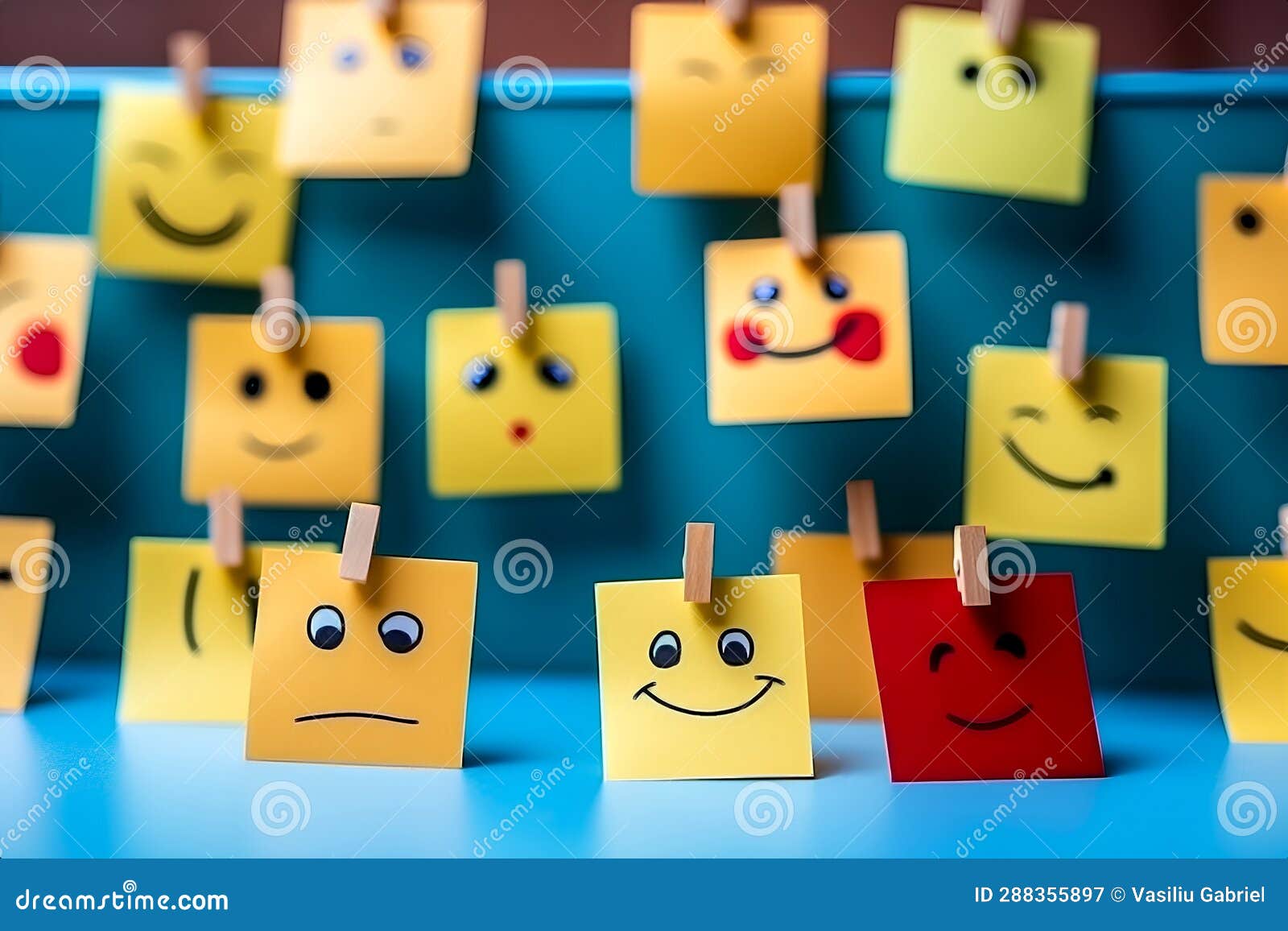 Cork Board with Colorful Post Its Representing Various Emoticons with ...