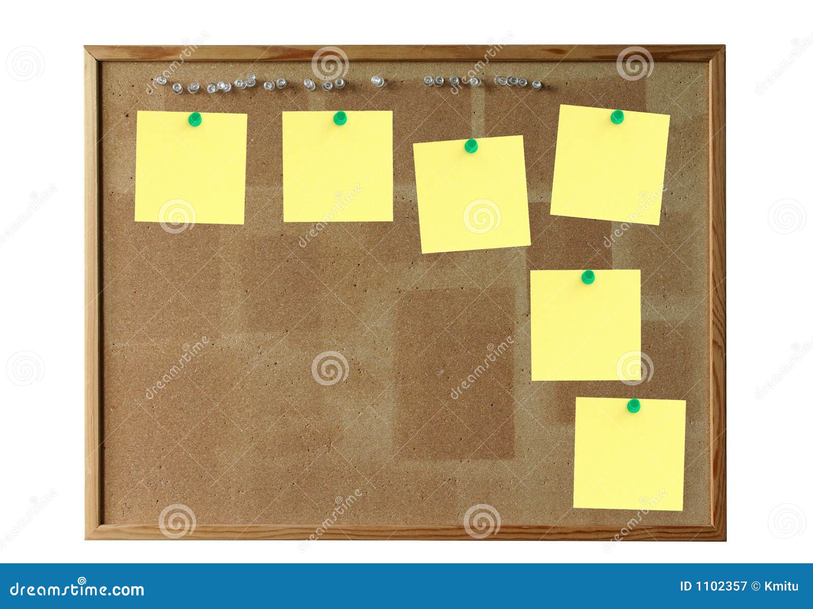 Cork Board with Empty Post-its Stock Image - Image of board, framing ...