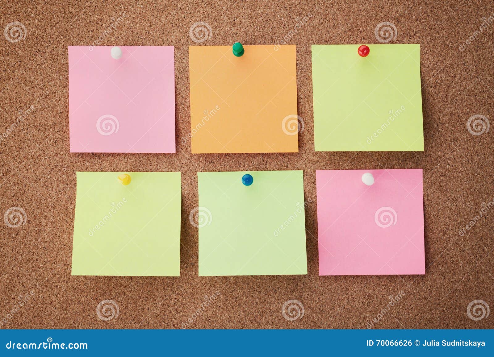 Cork Board with Notes and Pins Stock Photo - Image of board, paper ...