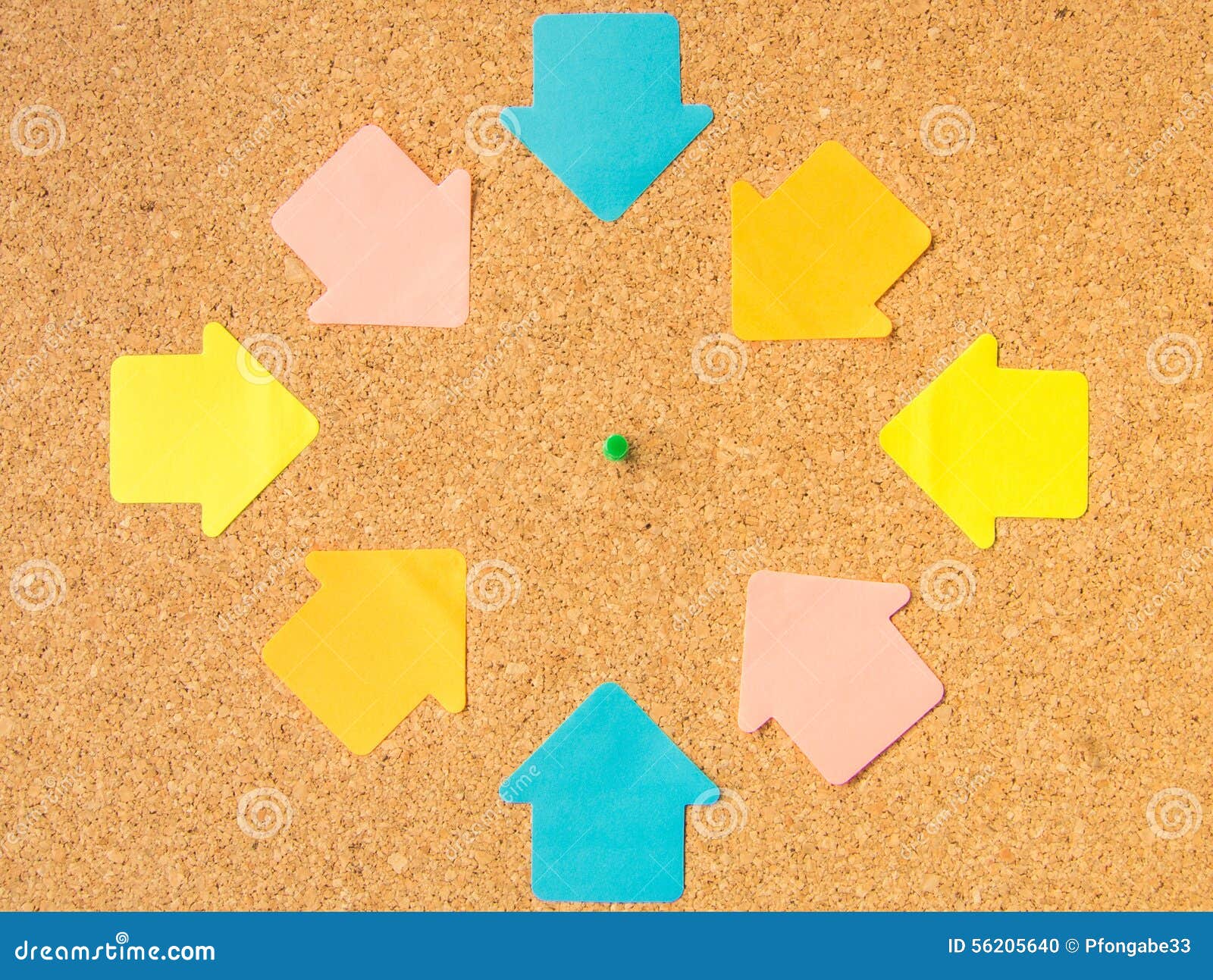 Cork Board Pin Pointed Arrows Stock Photo - Image of advertisement ...