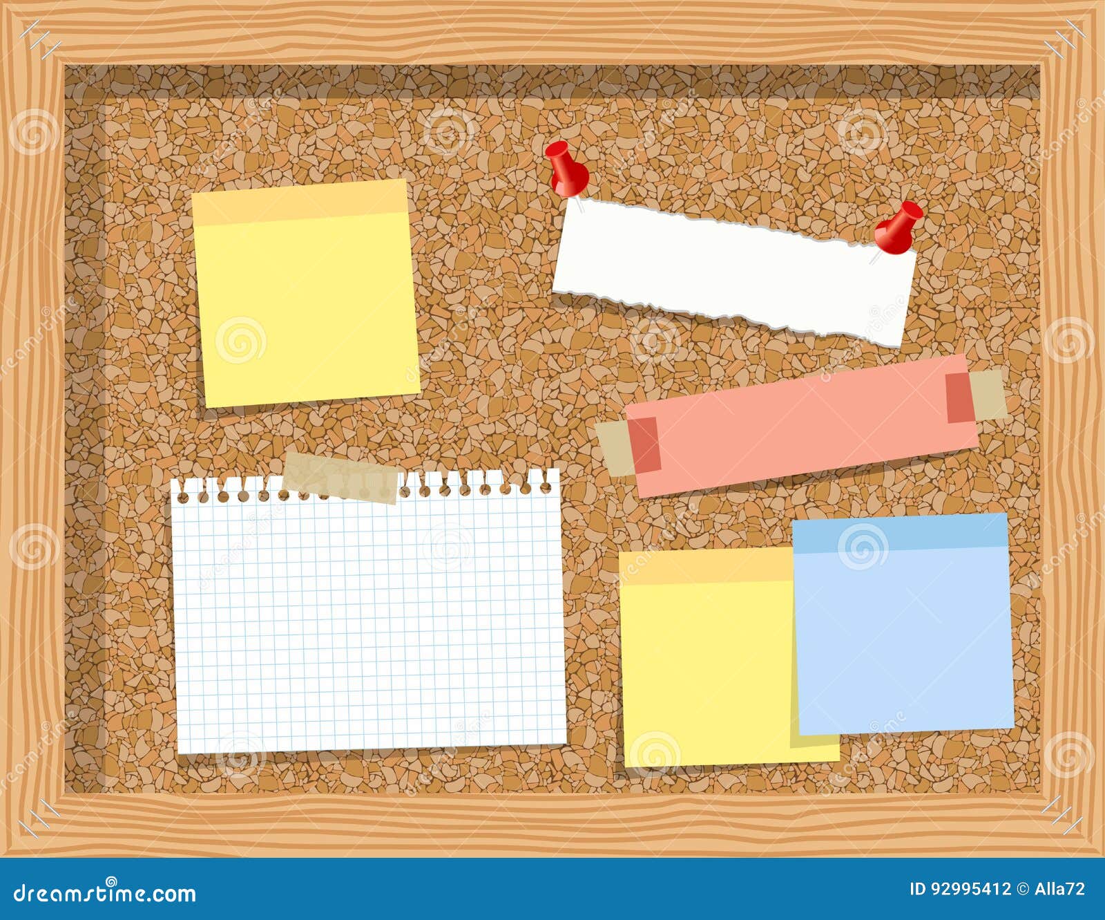 Pinned Paper Notes Infographic Vector Illustration | CartoonDealer.com ...