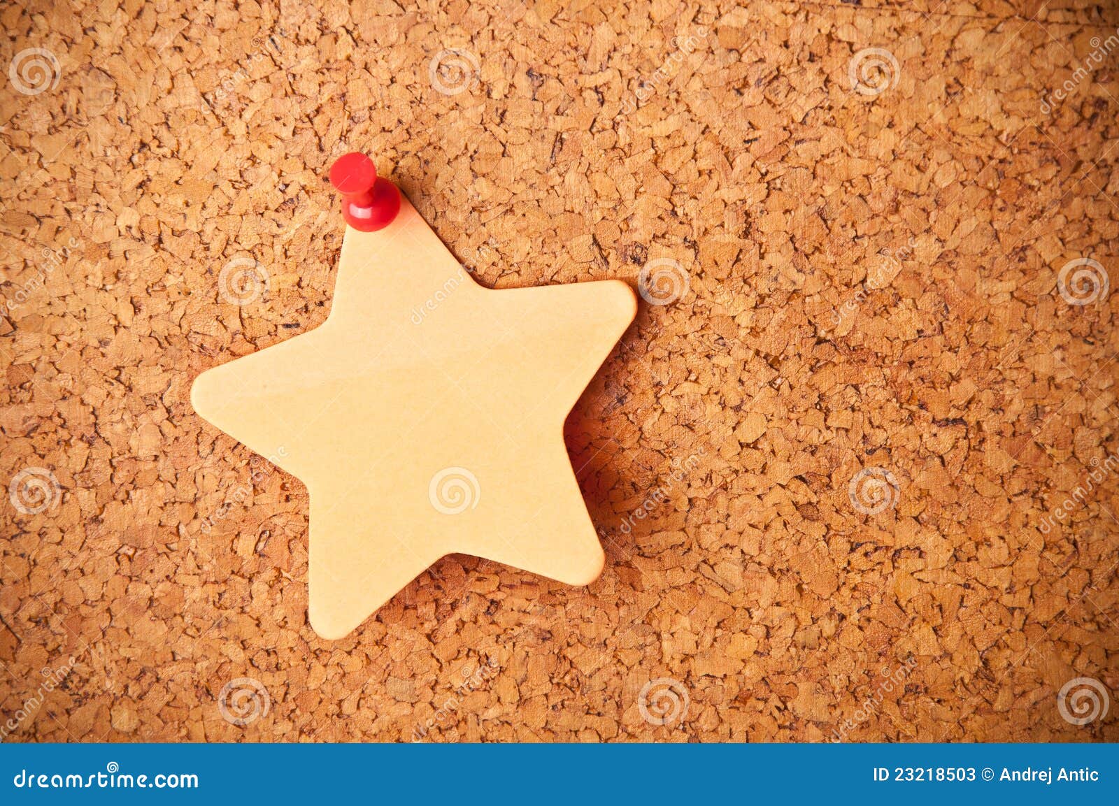 Cork Board with Star Post-it Stock Image - Image of information, cork ...