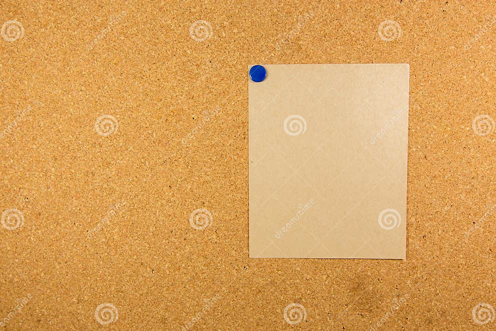 Cork Board with Sticky Note Pinned Stock Image - Image of note ...