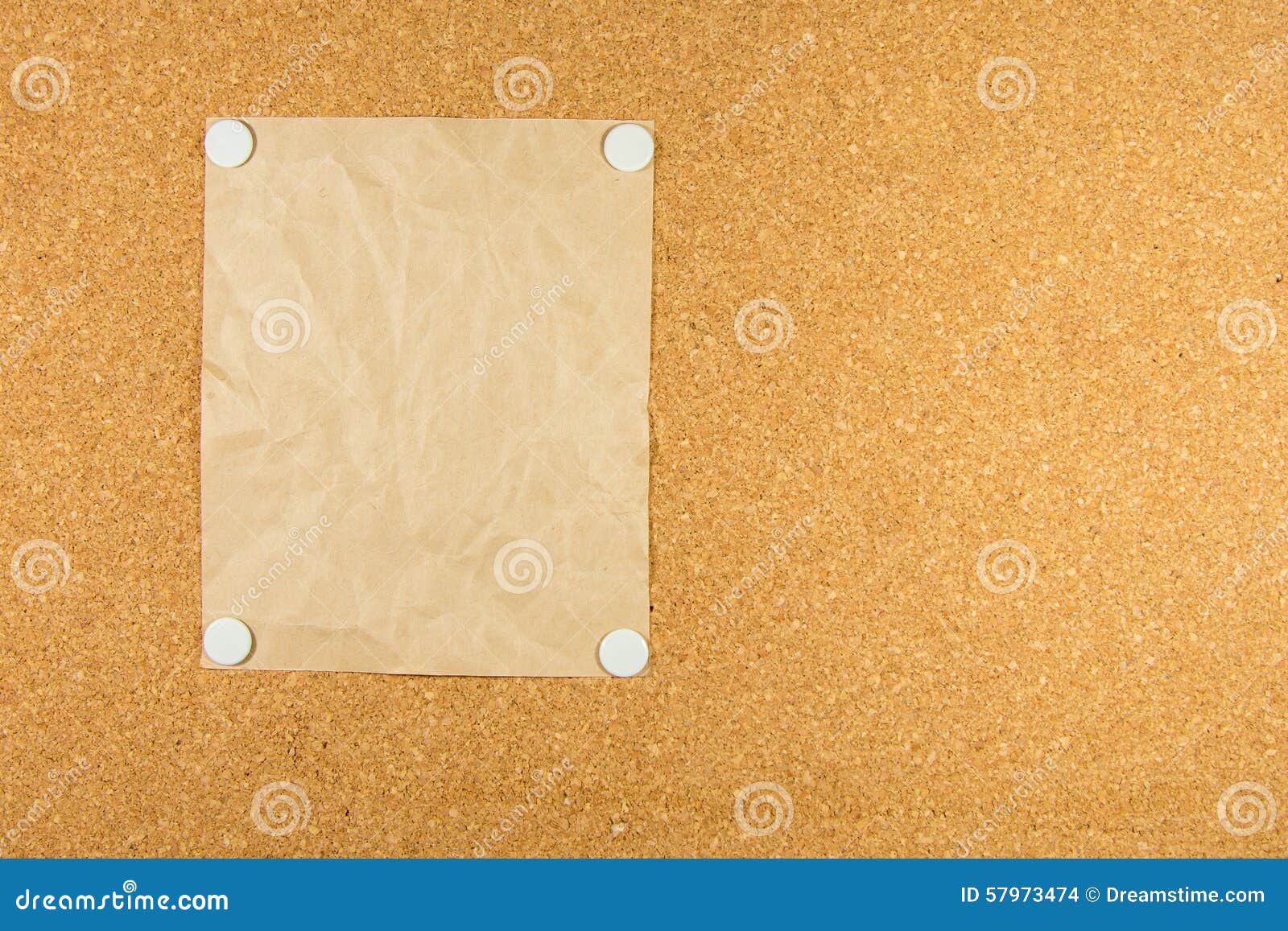 Cork Board with Sticky Note Pinned Stock Photo - Image of communication ...