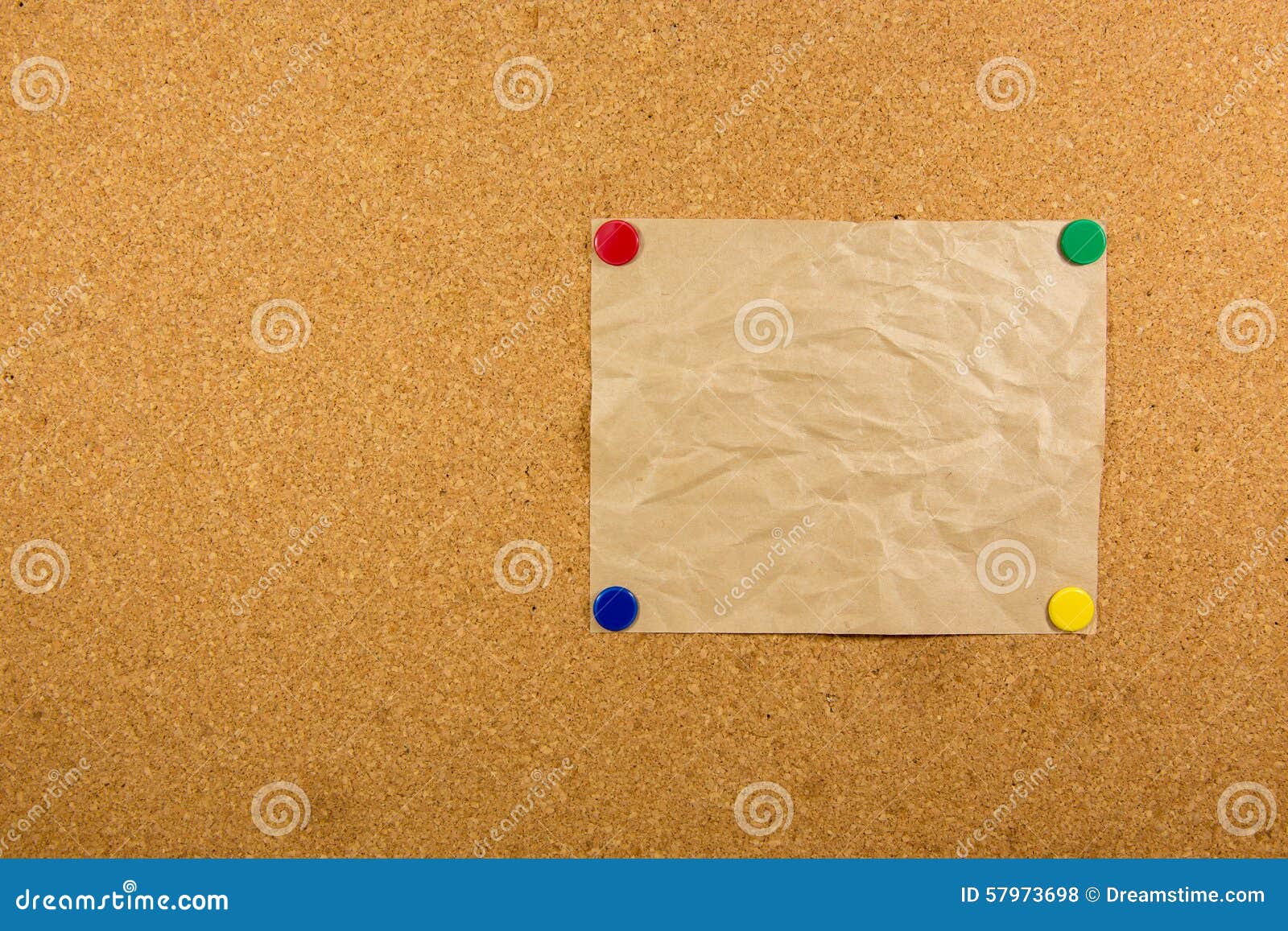 Cork Board with Sticky Note Pinned Stock Photo - Image of inform ...
