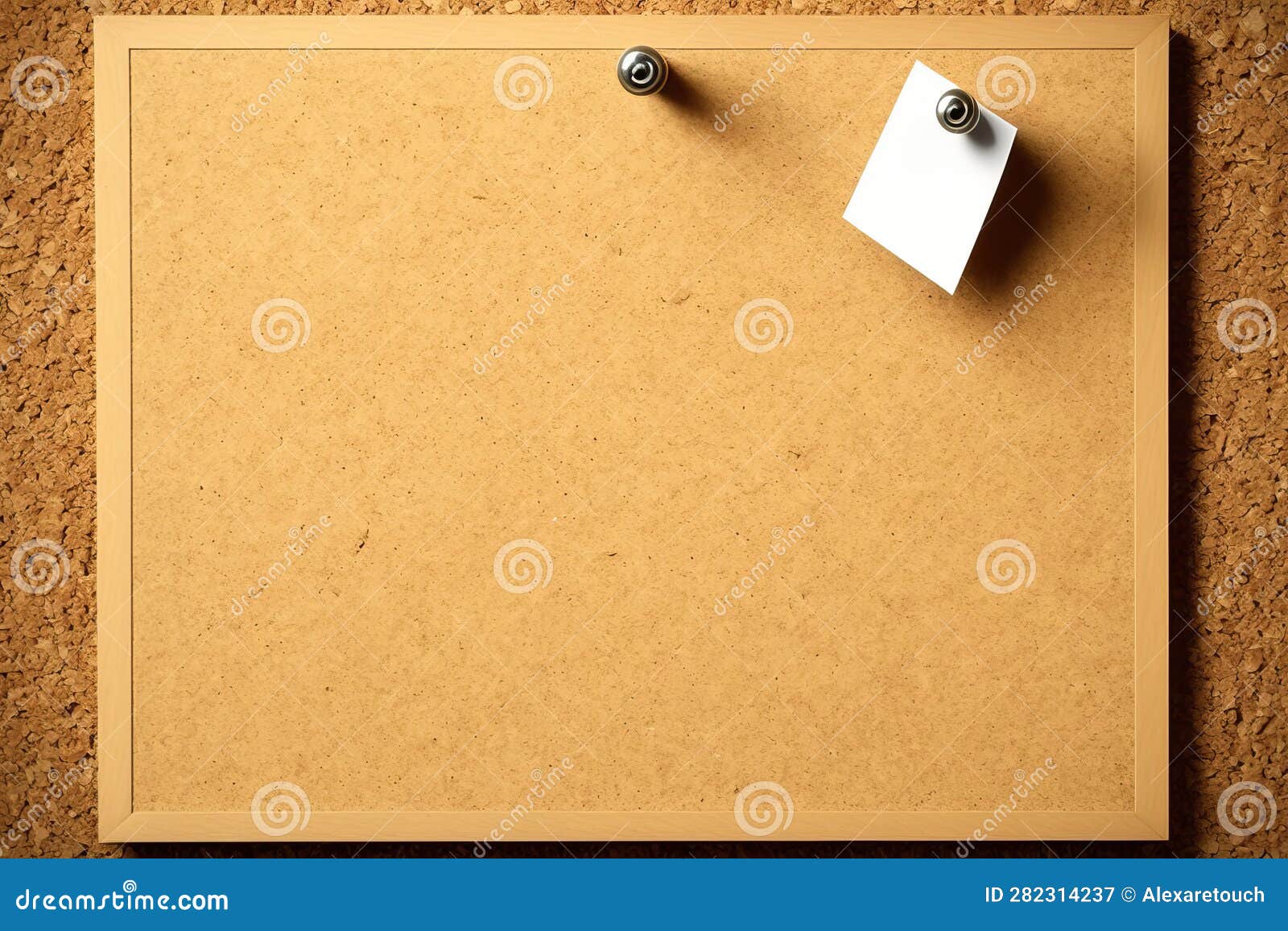 Cork Board with White Sticky Note or Sheet of Note Paper. Stock Image ...