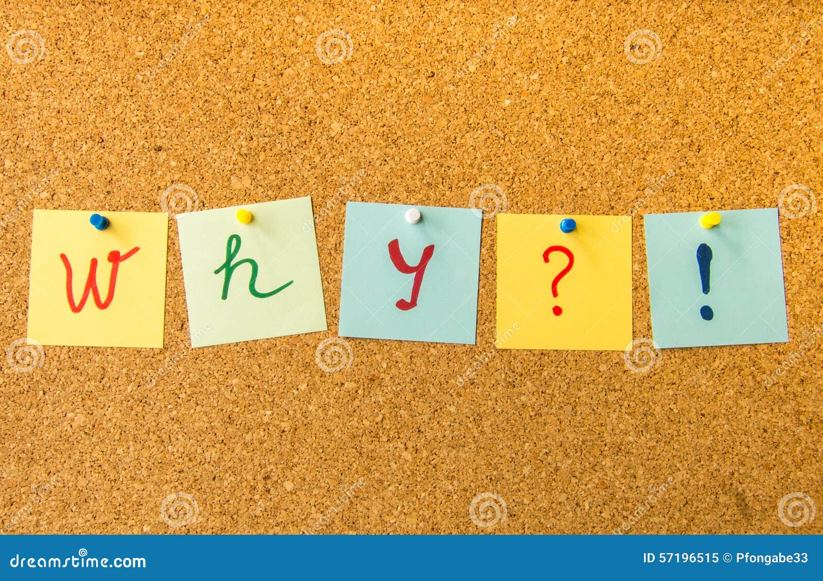 Cork Board Why Written with Pinned Post it Notes Stock Image - Image of ...