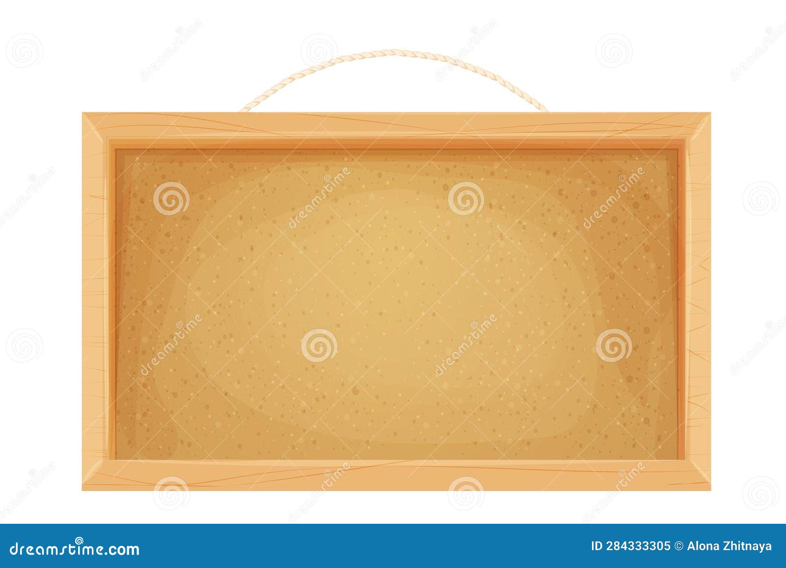 Cork Board in Wooden Frame Empty in Cartoon Style Isolated on White ...