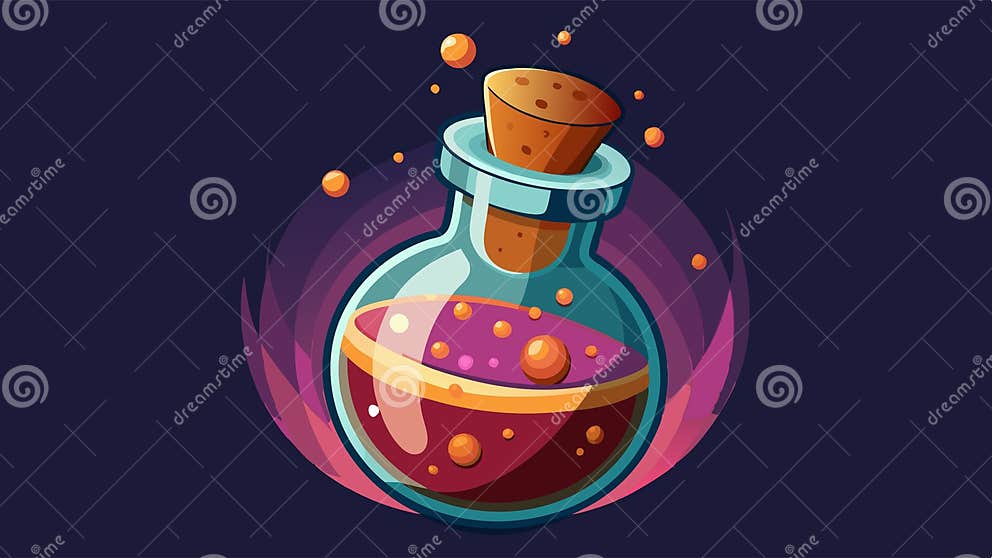 Cork Potion Bottle stock vector. Illustration of magic - 343596781