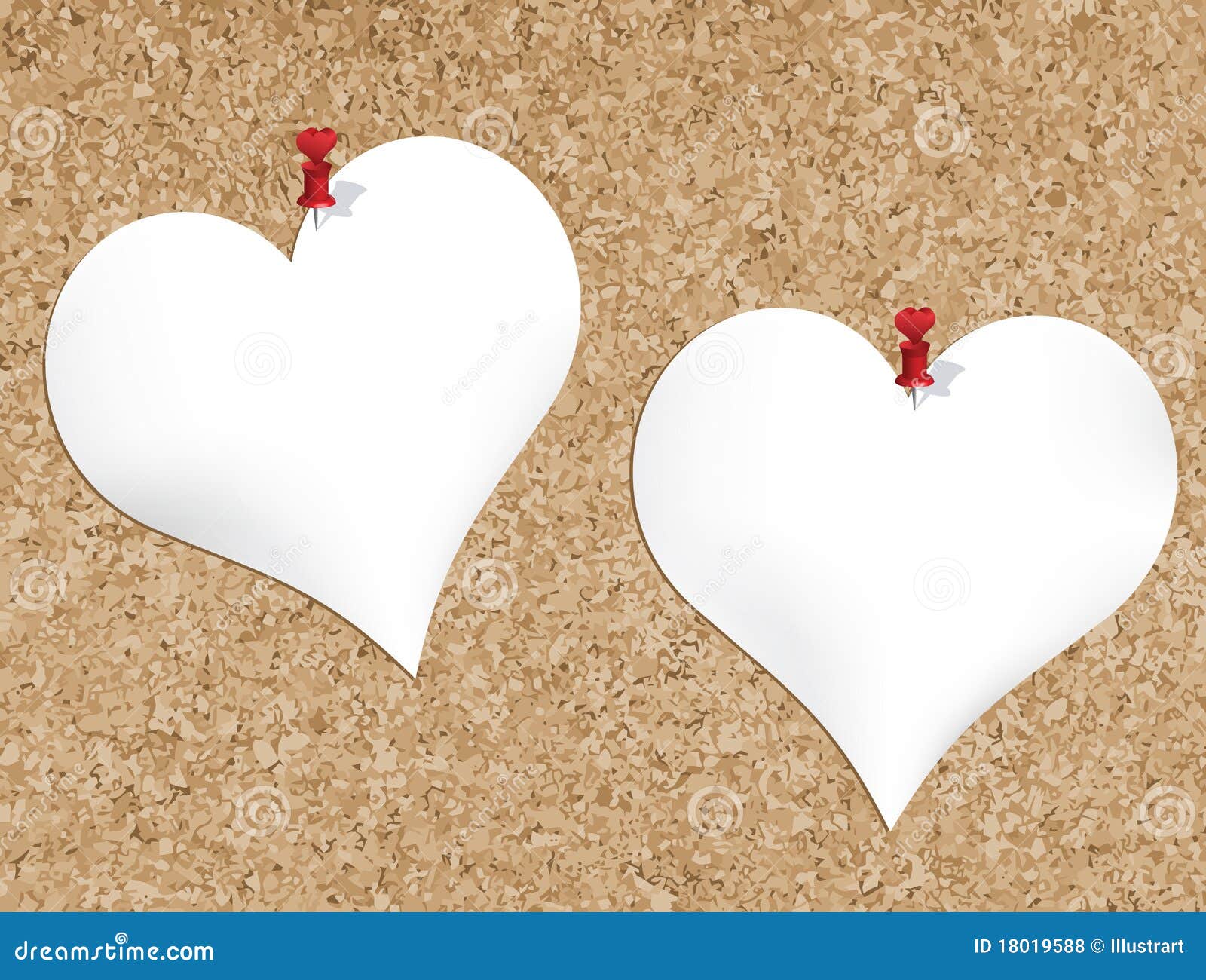 Cork Prikbord Met Hart Gevormde Blocnotes Vector Illustratie ...