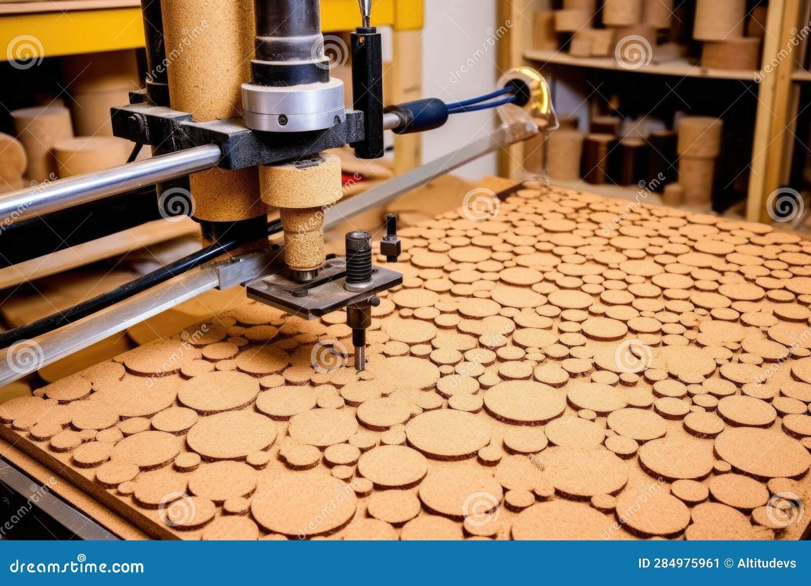 Cork Punching Machine Creating Perfect Circles Royalty-Free Stock Photo ...