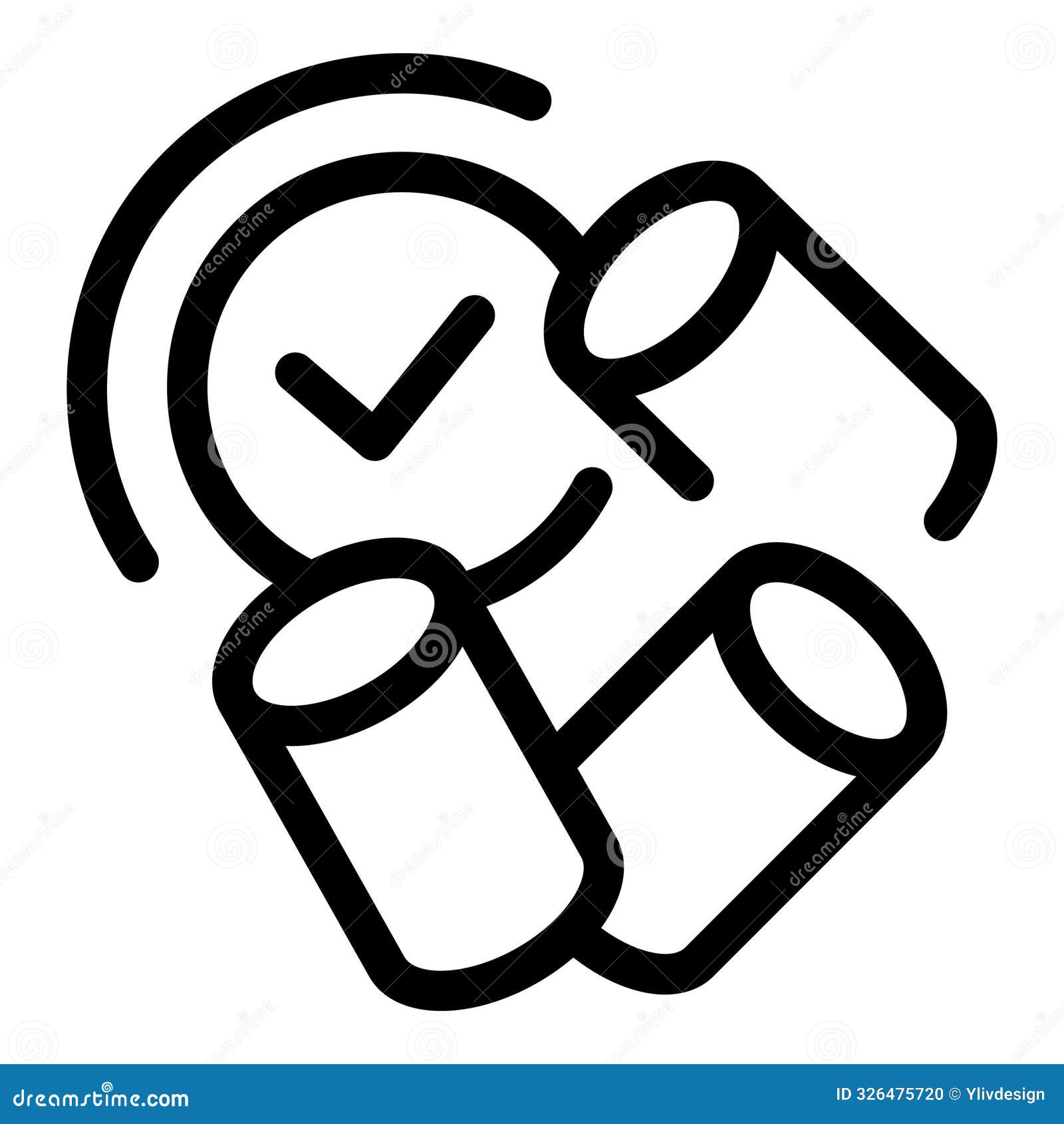 Cork Quality Control Process Icon with Corkwood Cylinders Stock ...