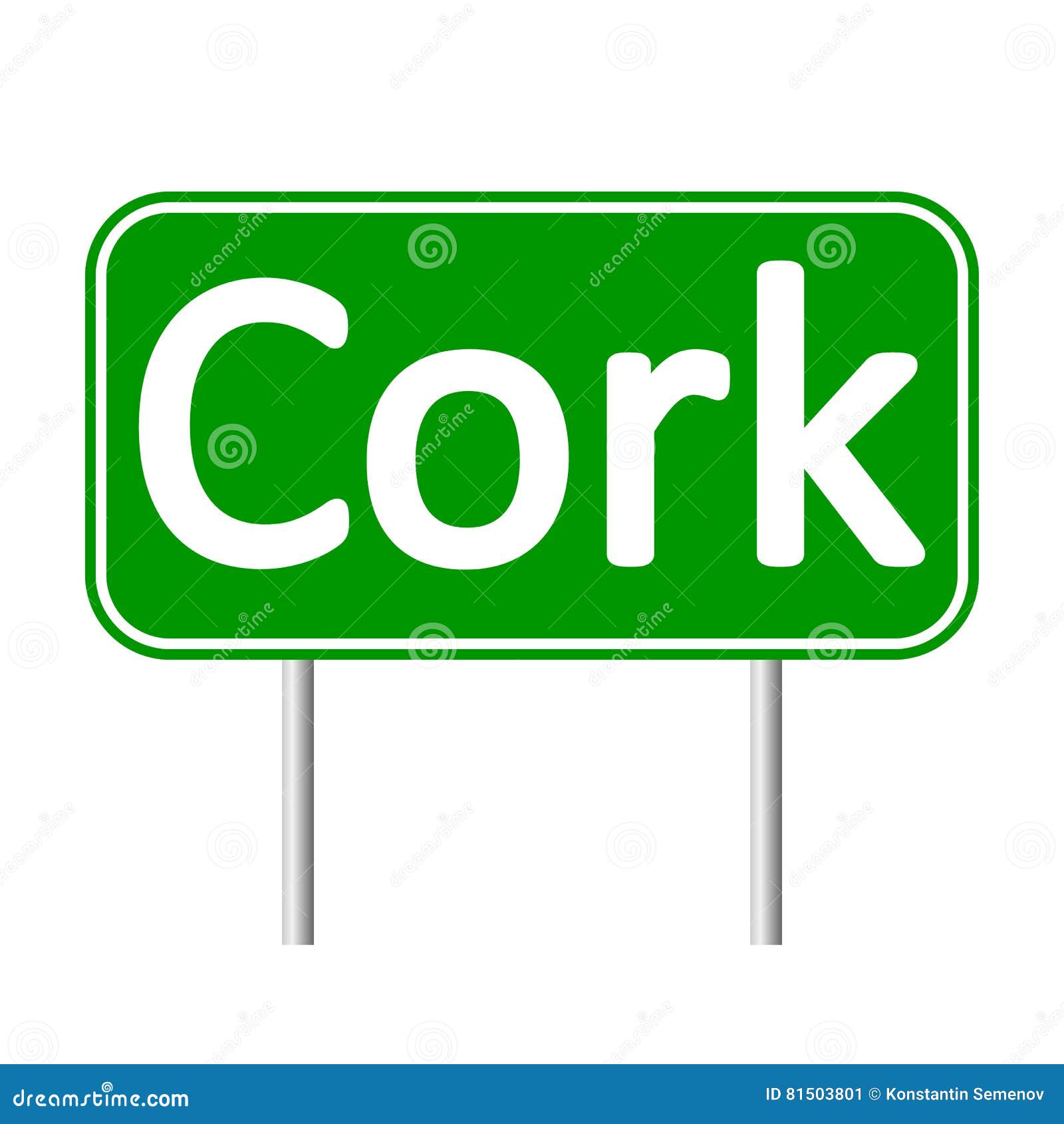 Cork road sign. stock illustration. Illustration of white - 81503801