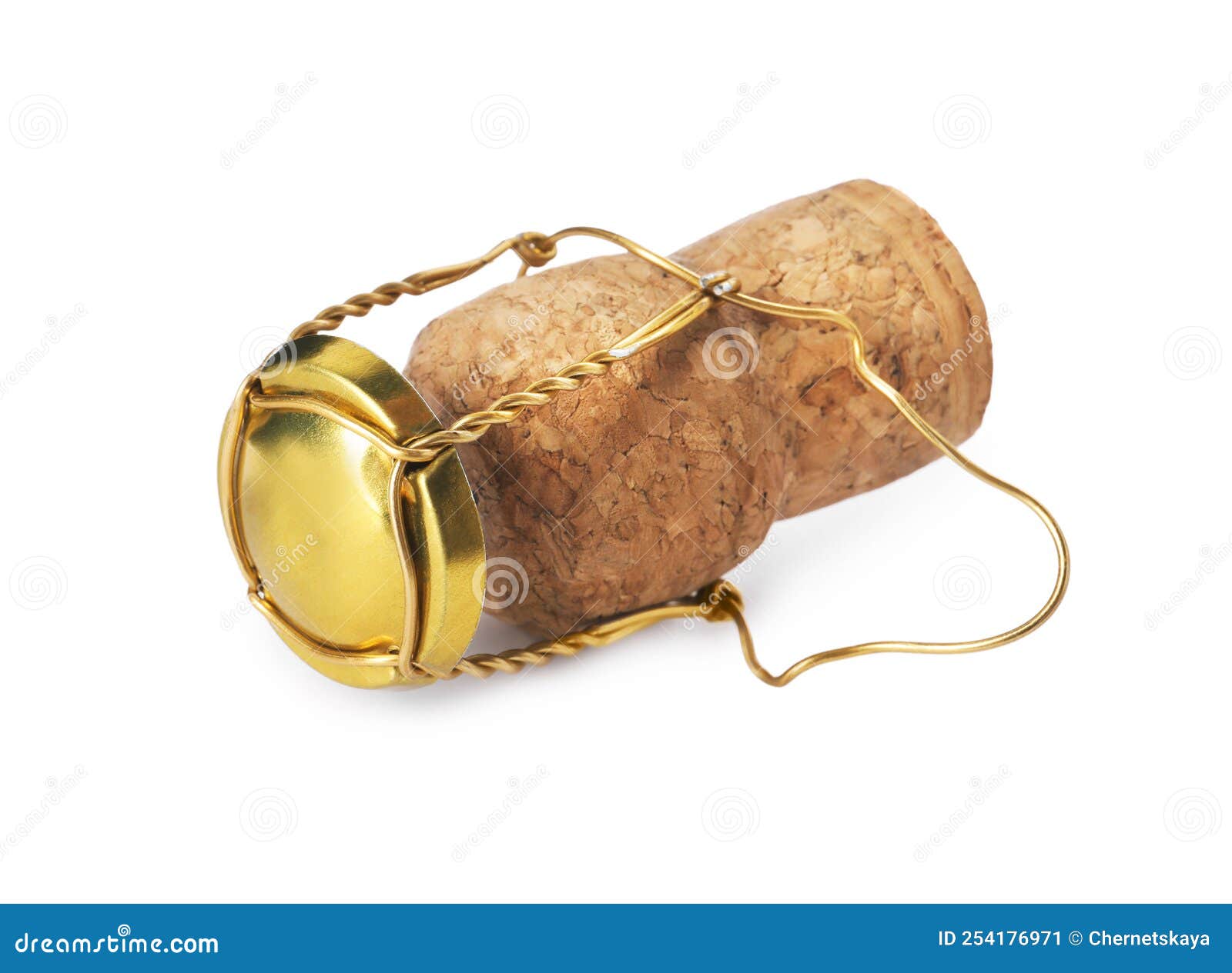 Cork of Sparkling Wine and Muselet Cap Isolated on White Stock Image ...