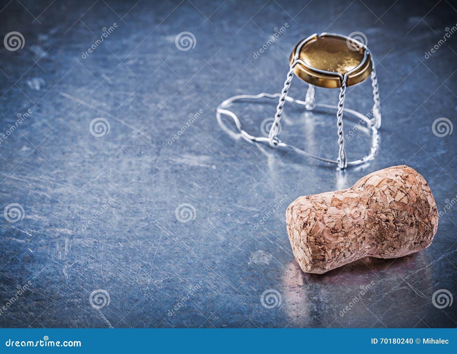 Cork Stopper Twisted Wire Scratched Metallic Background Stock Photos ...