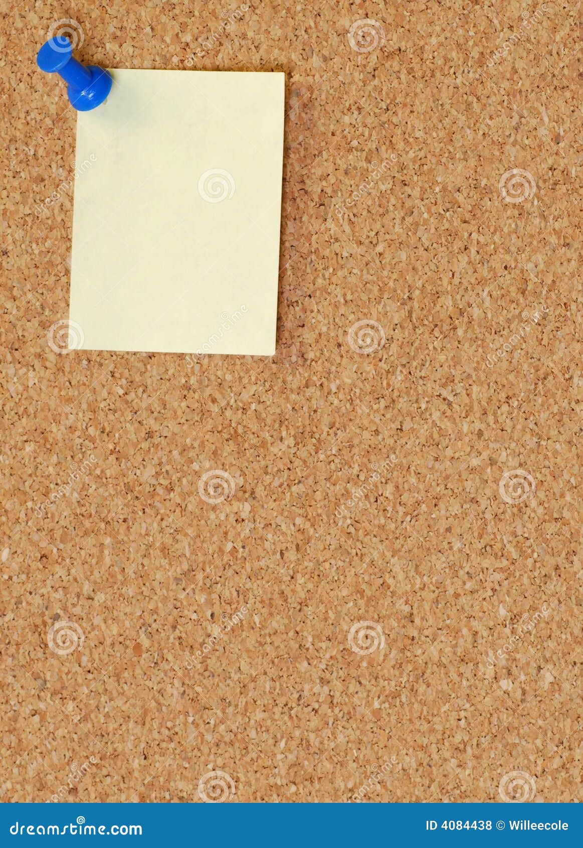 Corkboard with Thumb Tacked Note Stock Photo - Image of blank ...