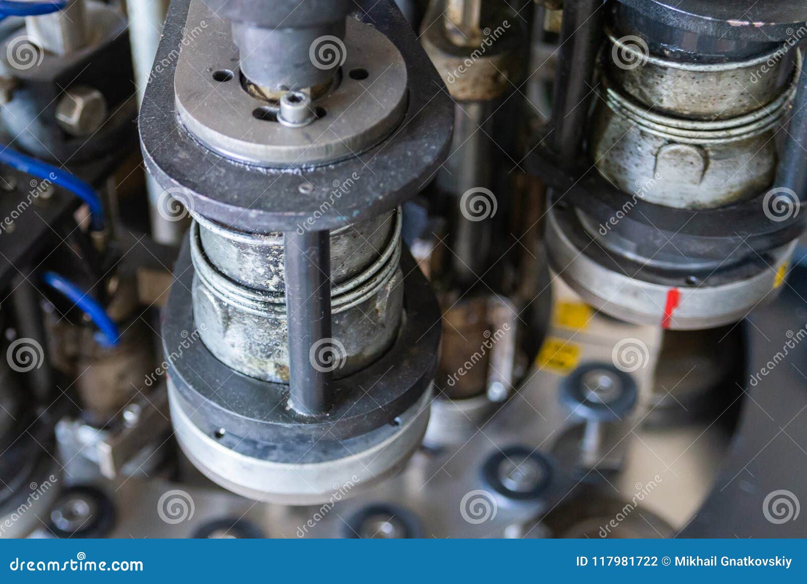 Corking device at winery stock photo. Image of metal - 117981722