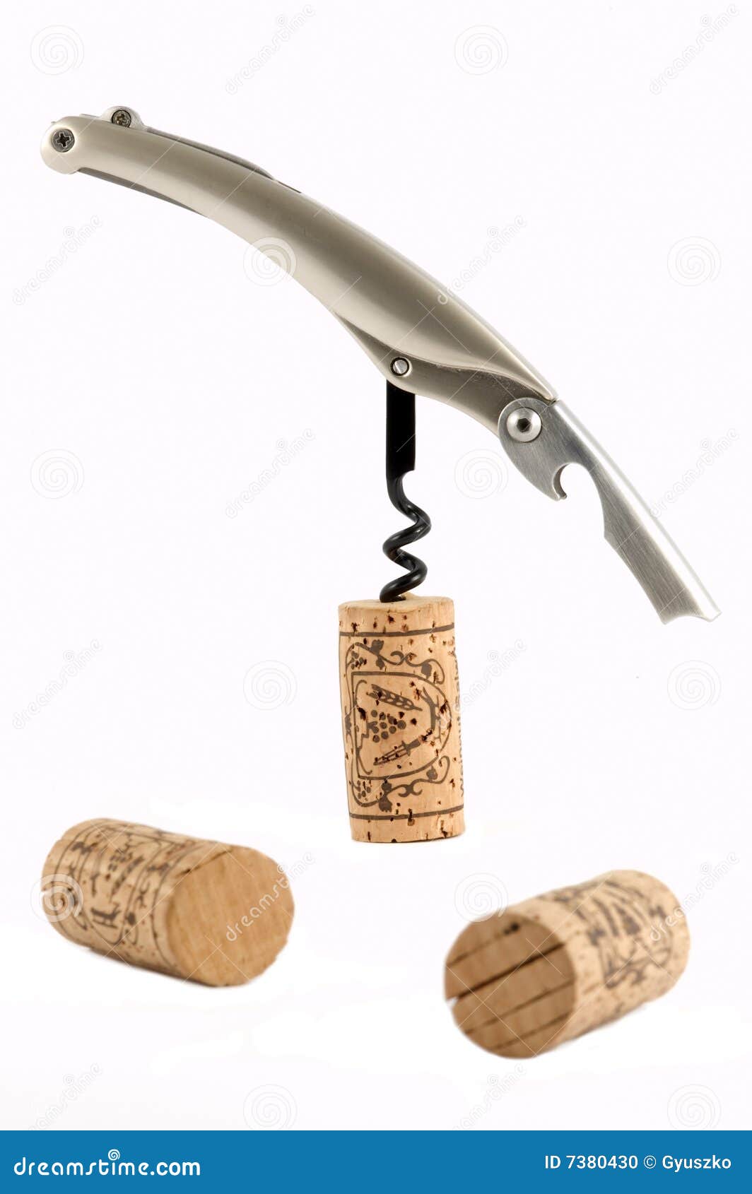 Corks with corkscrew stock photo. Image of grape, passion - 7380430