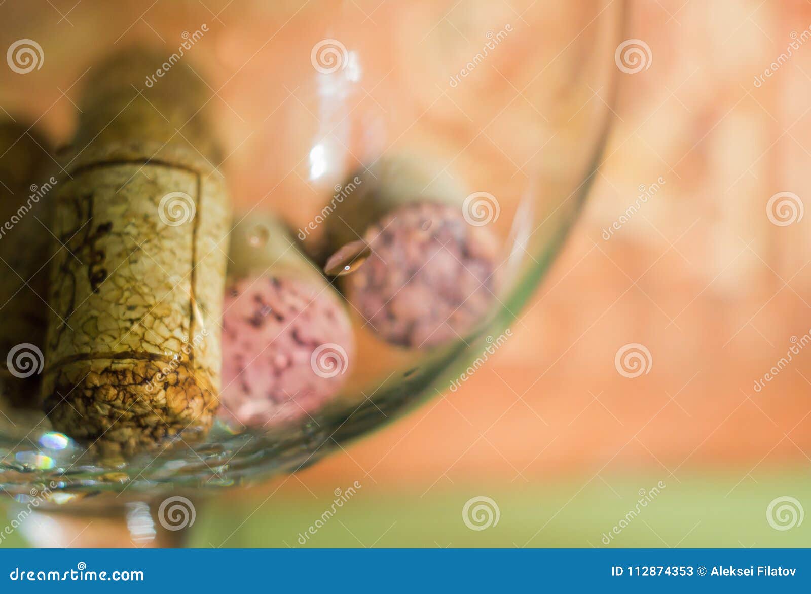 Corks from the Wine in the Glass Stock Image - Image of alcohol ...