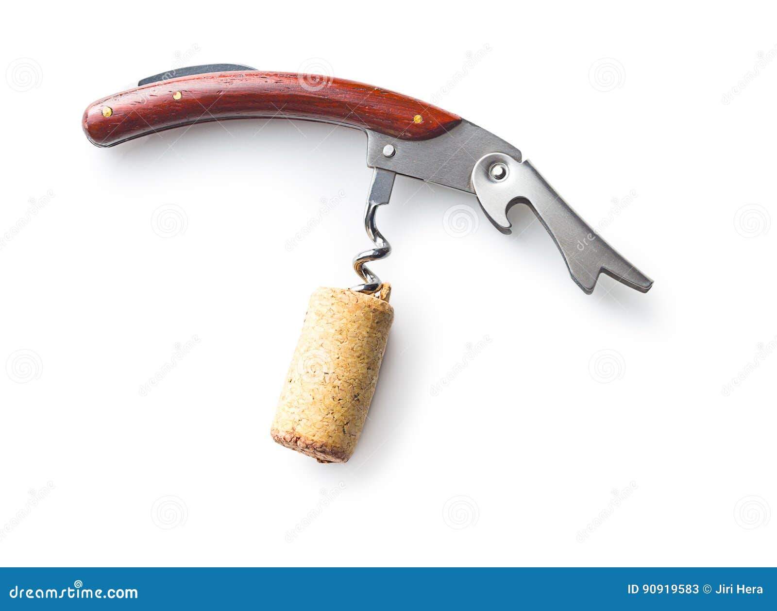 Corkscrew with cork. stock image. Image of silver, steel - 90919583