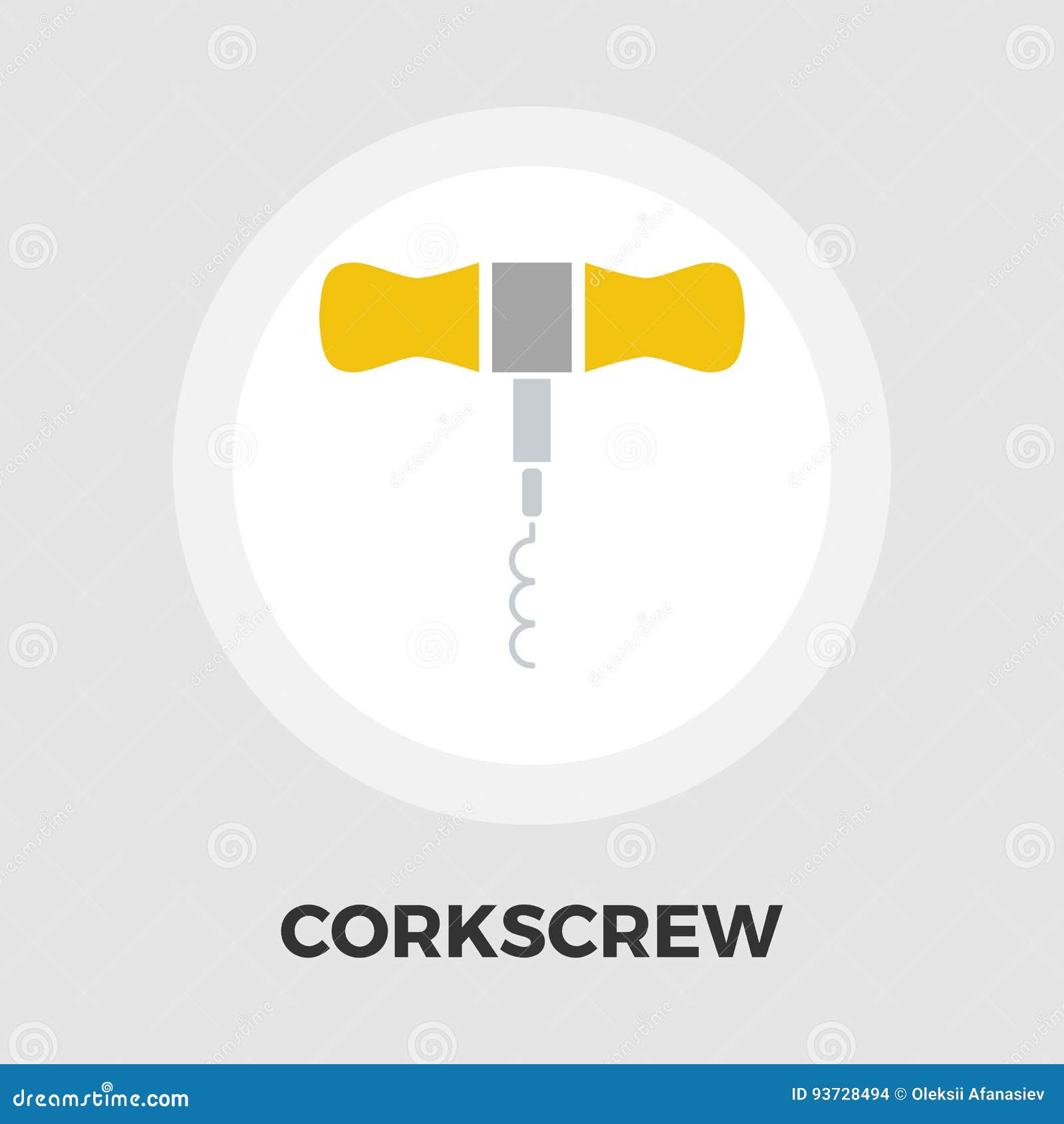 Corkscrew flat icon stock vector. Illustration of metal - 93728494