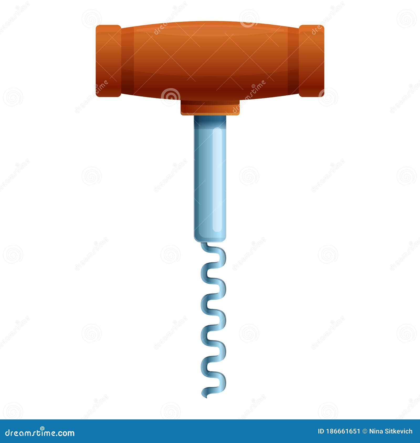 Corkscrew Icon, Cartoon Style Stock Vector - Illustration of outline ...