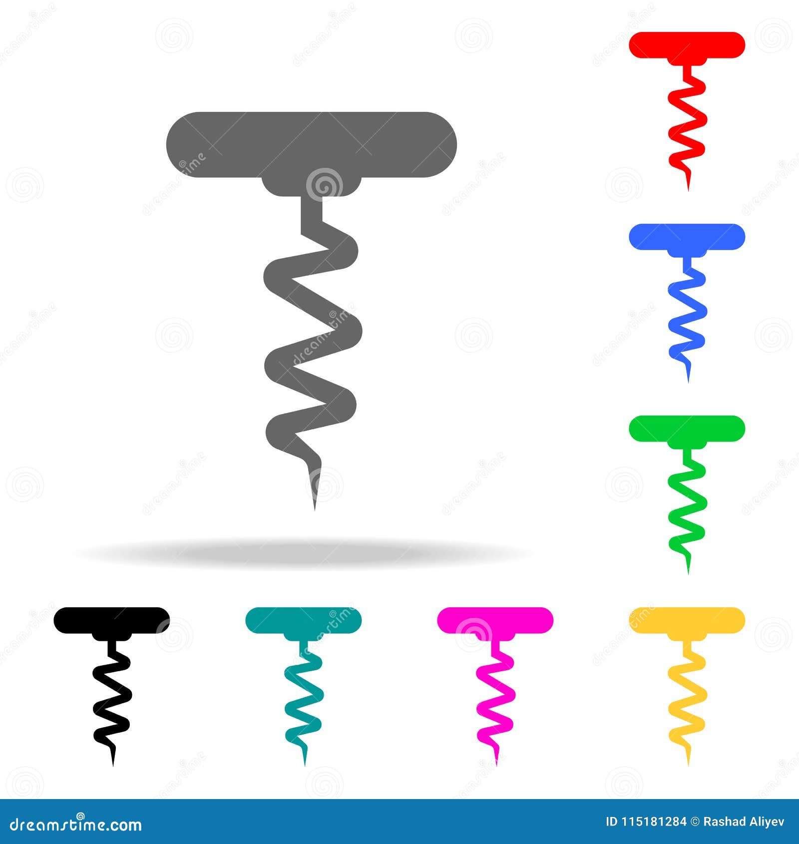 Corkscrew Icon. Elements of Bar in Multi Colored Icons. Premium Quality ...