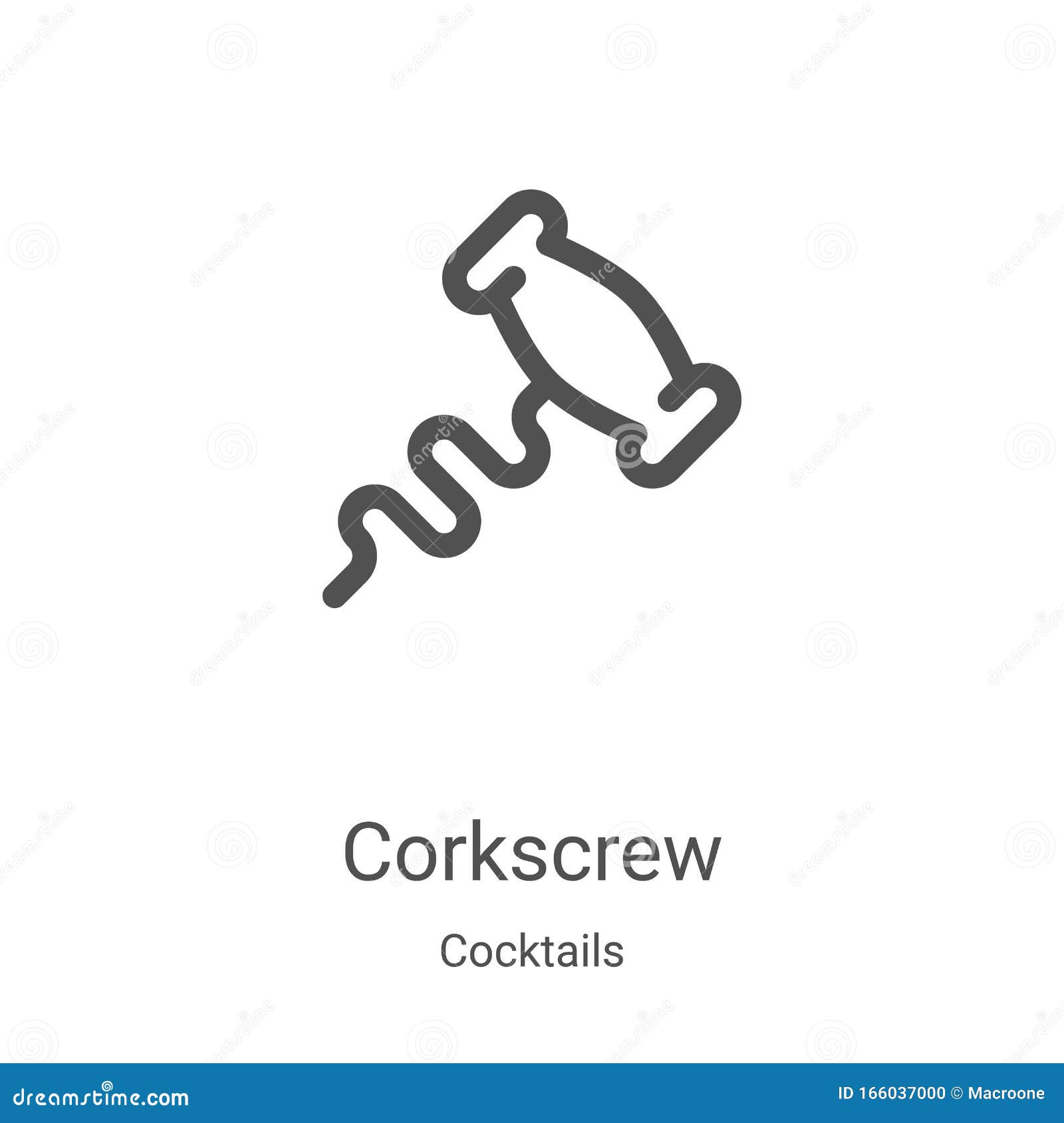 Corkscrew Icon Vector from Cocktails Collection. Thin Line Corkscrew ...