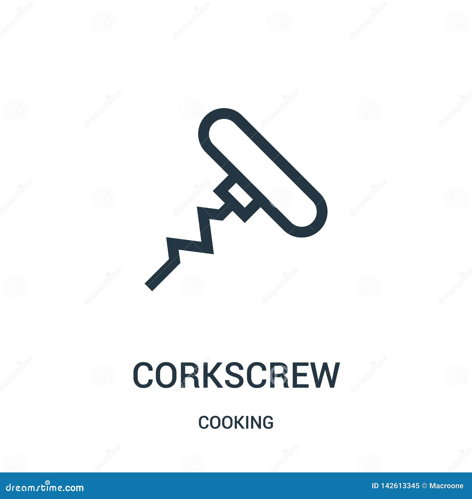 Corkscrew Icon Vector from Cooking Collection. Thin Line Corkscrew ...