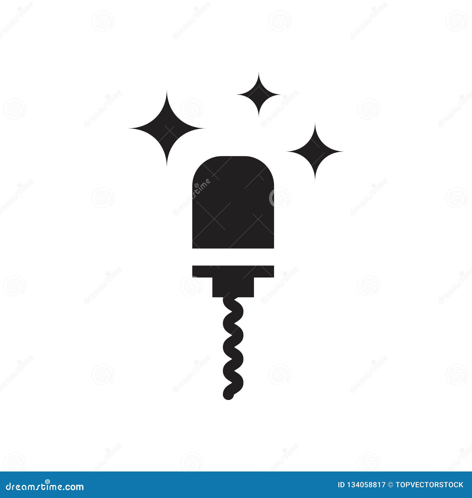 Corkscrew Icon Vector Isolated on White Background, Corkscrew Sign ...
