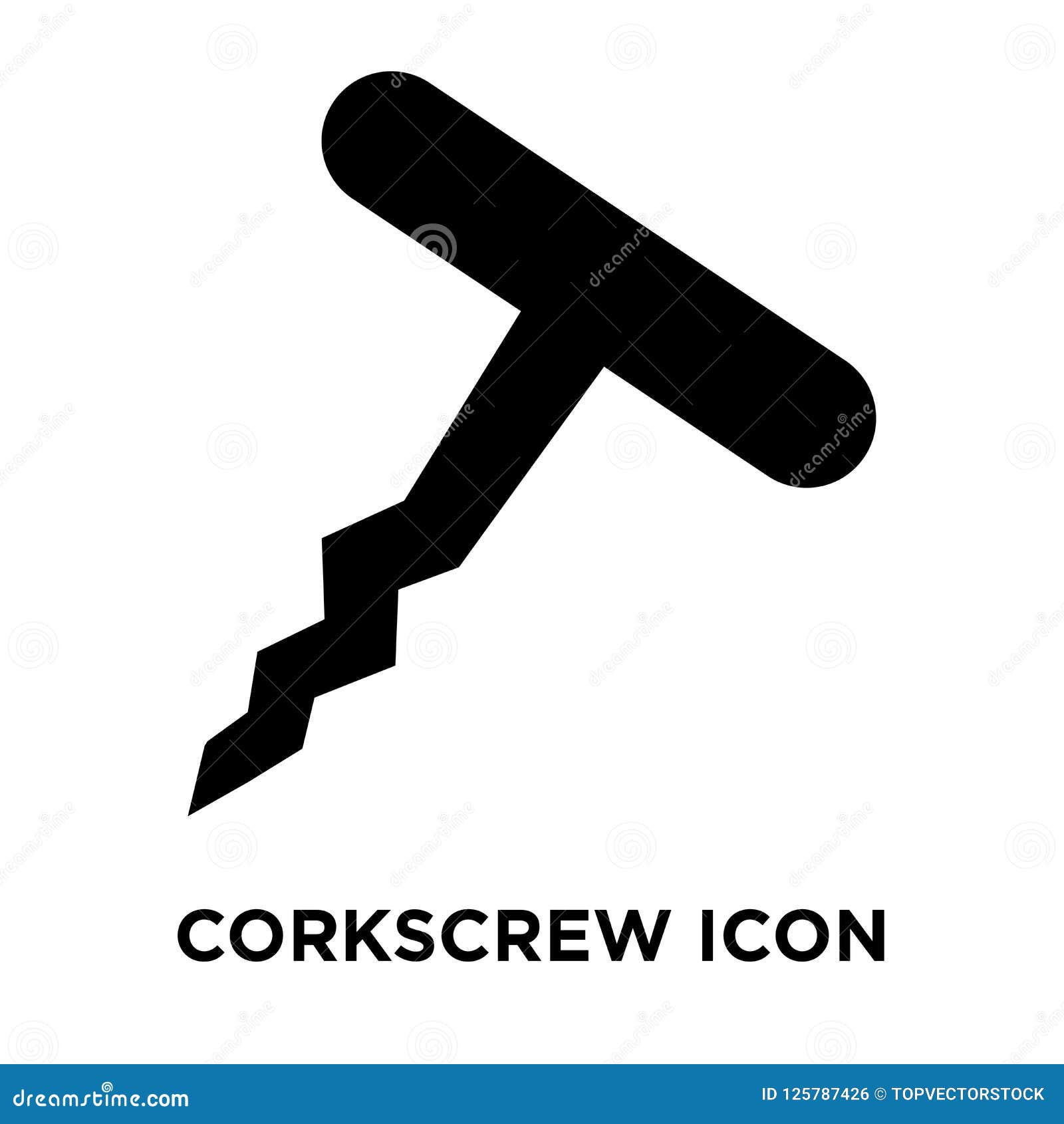 Corkscrew Icon Vector Isolated on White Background, Logo Concept Stock ...