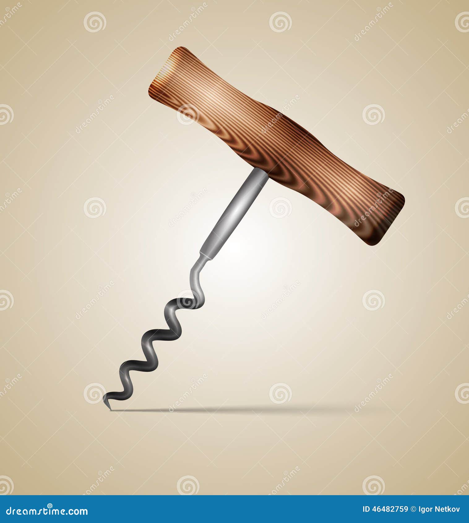 Corkscrew stock vector. Illustration of classic, single - 46482759