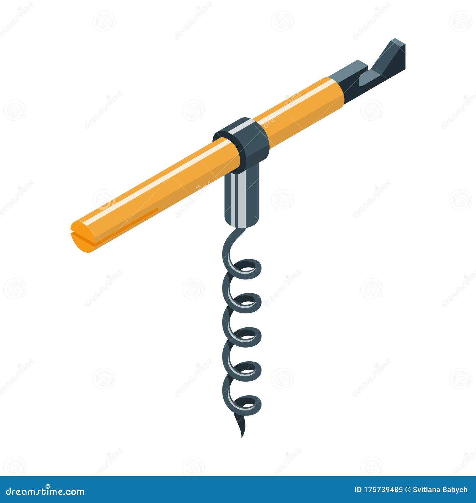 Corkscrew Isometric Vector Icon.Cartoon Vector Icon Isolated on White ...