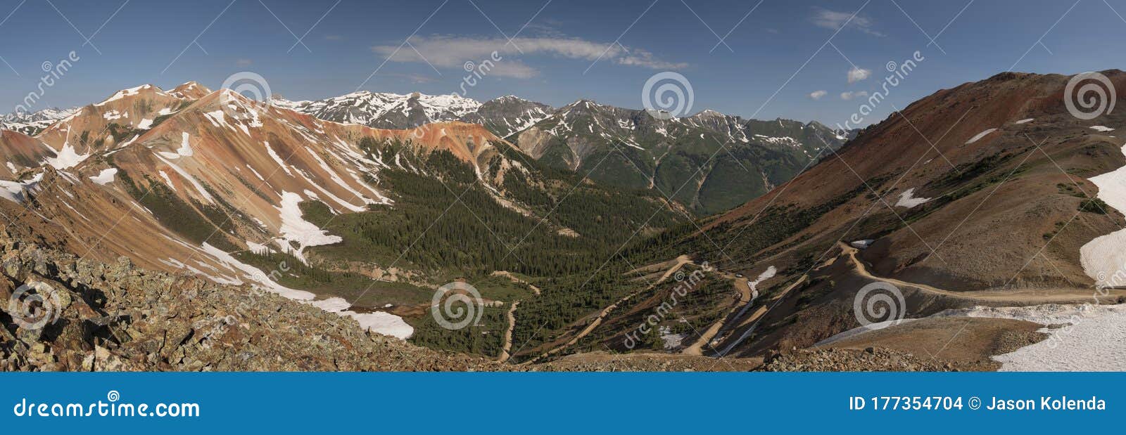 Corkscrew Pass Panoramic with Road Stock Photo - Image of scenic ...