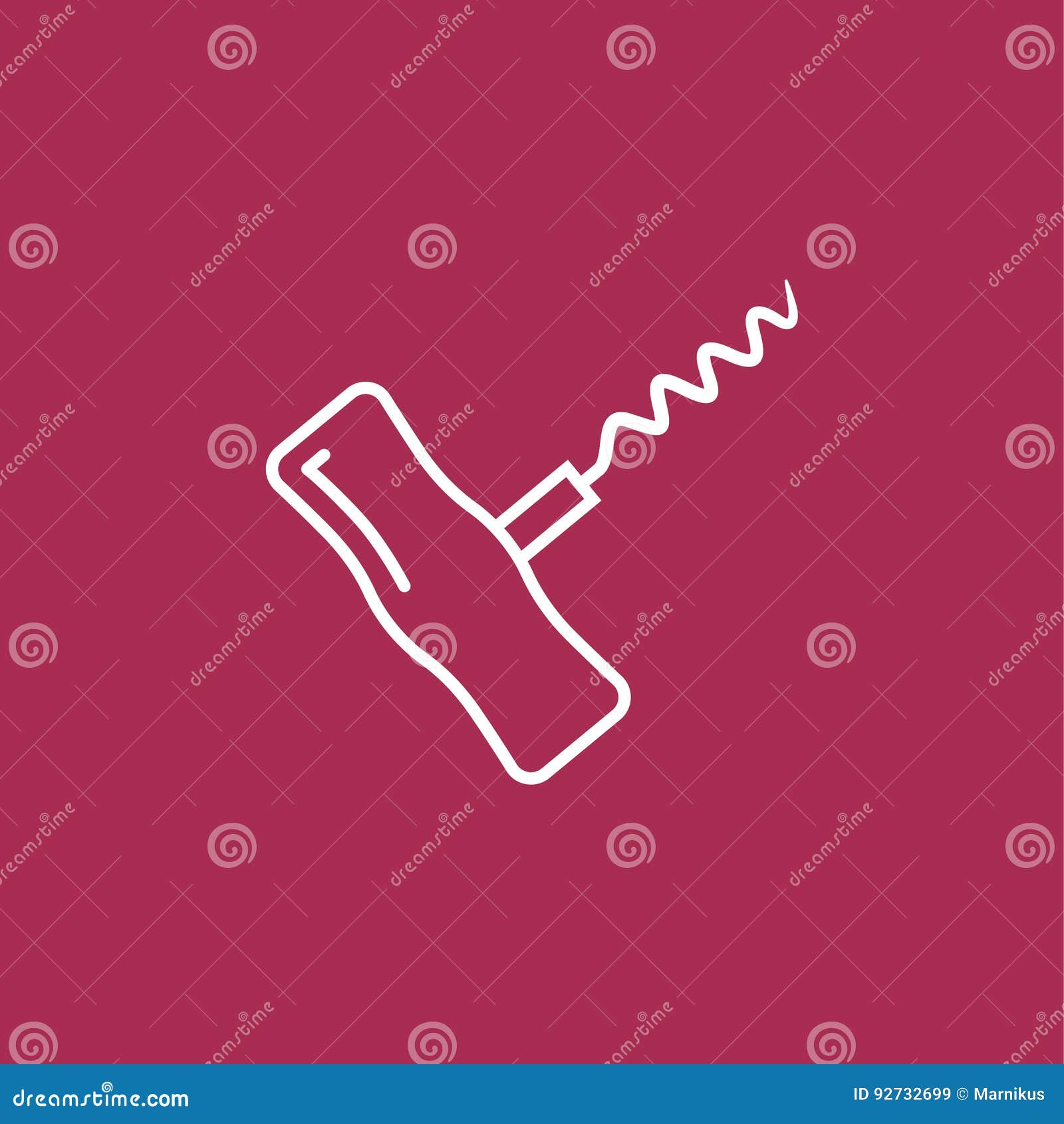 Corkscrew sign icon stock vector. Illustration of line - 92732699