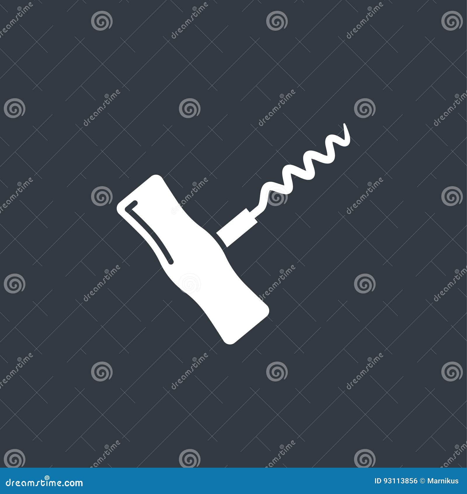 Corkscrew sign icon stock vector. Illustration of serve - 93113856