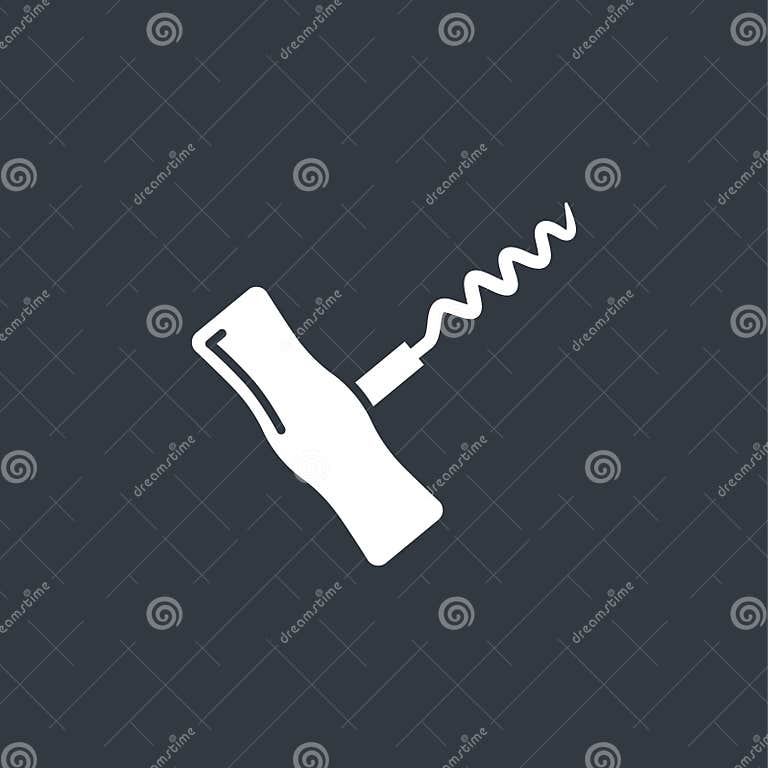 Corkscrew sign icon stock vector. Illustration of serve - 93113856