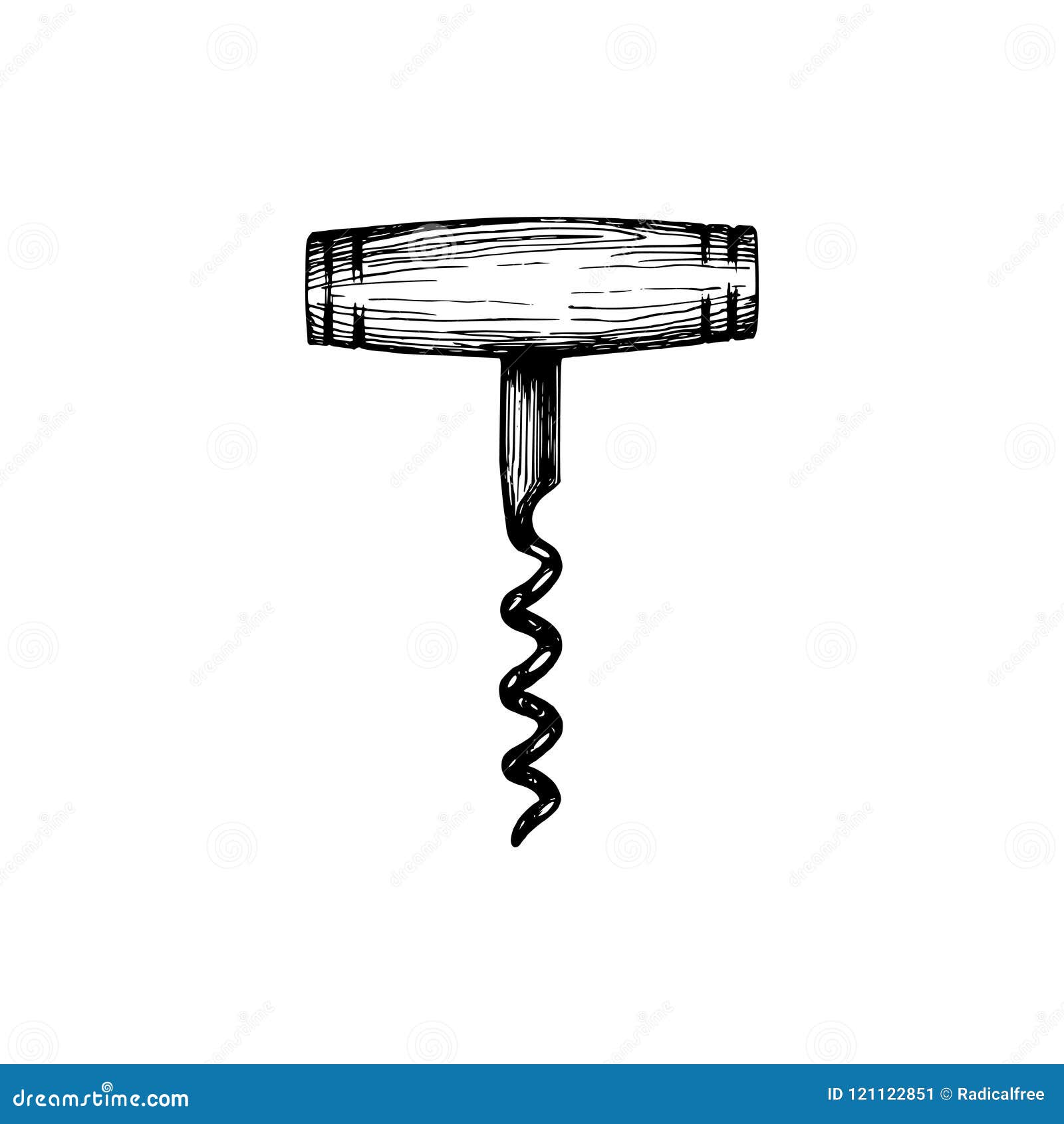 Corkscrew Vector Bottle-screw Open Wine Drink And Vintage Penknife ...