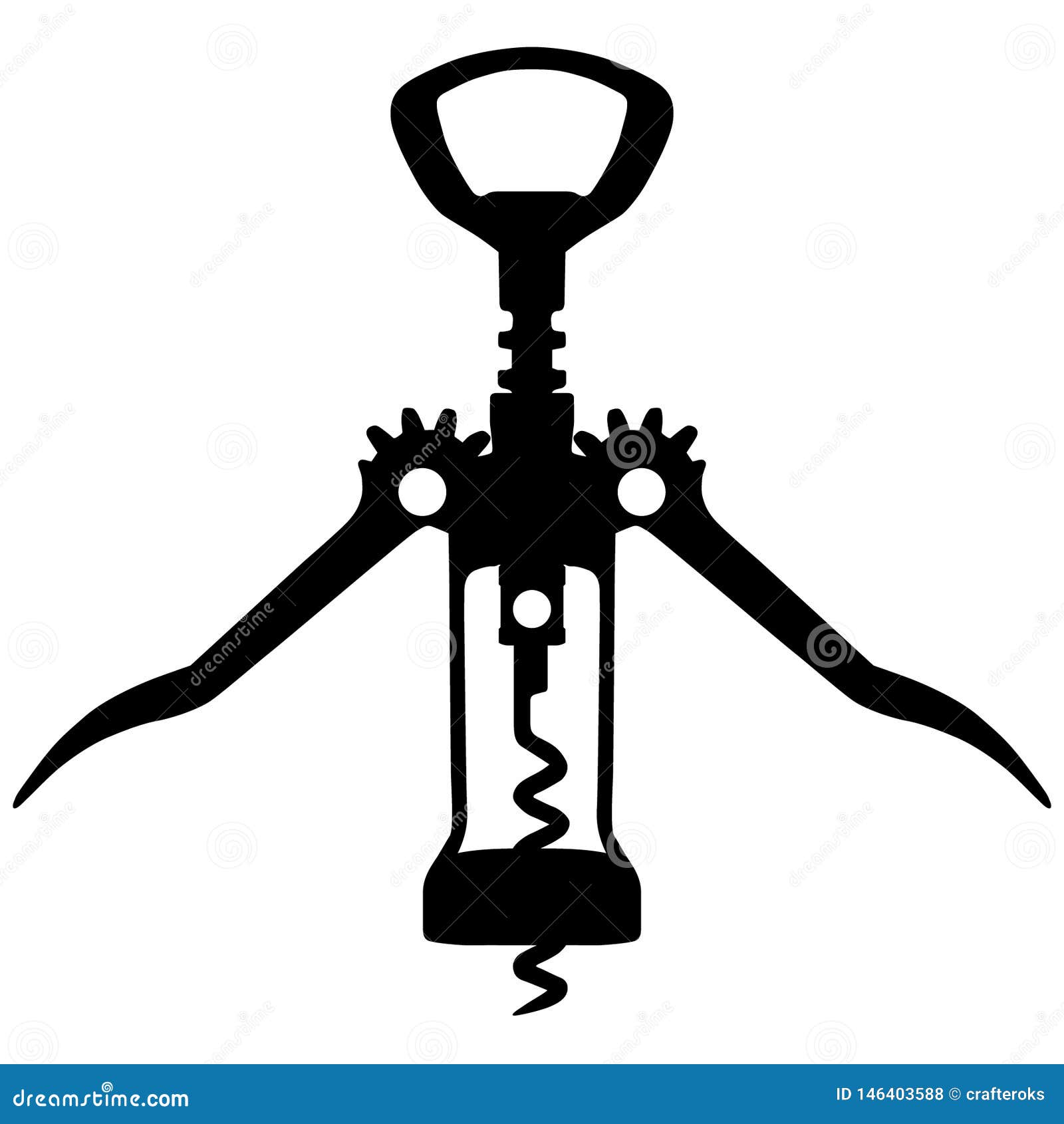 Corkscrew Vector Bottle-screw Open Wine Drink And Vintage Penknife ...